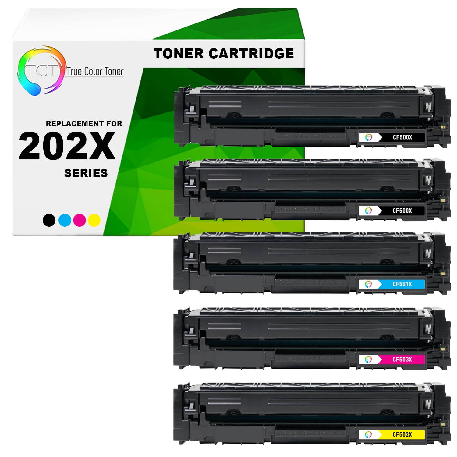 TCT 202X Toner Cartridge 5 Pack - Compatible With HP 202X CF500X CF501X ...