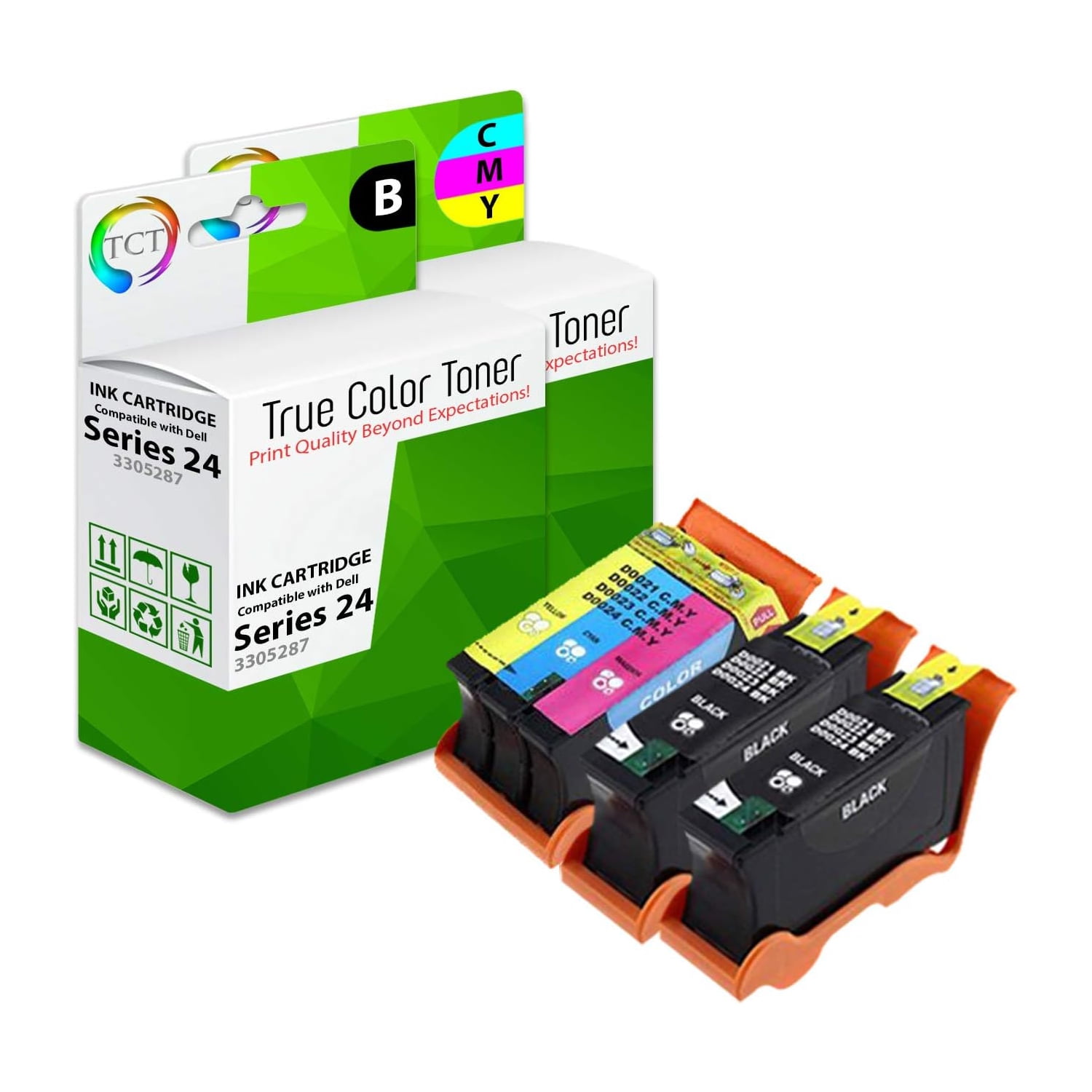 TCT 24 Ink Cartridge 3 Pack - Premium Compatible Replacement for Dell ...