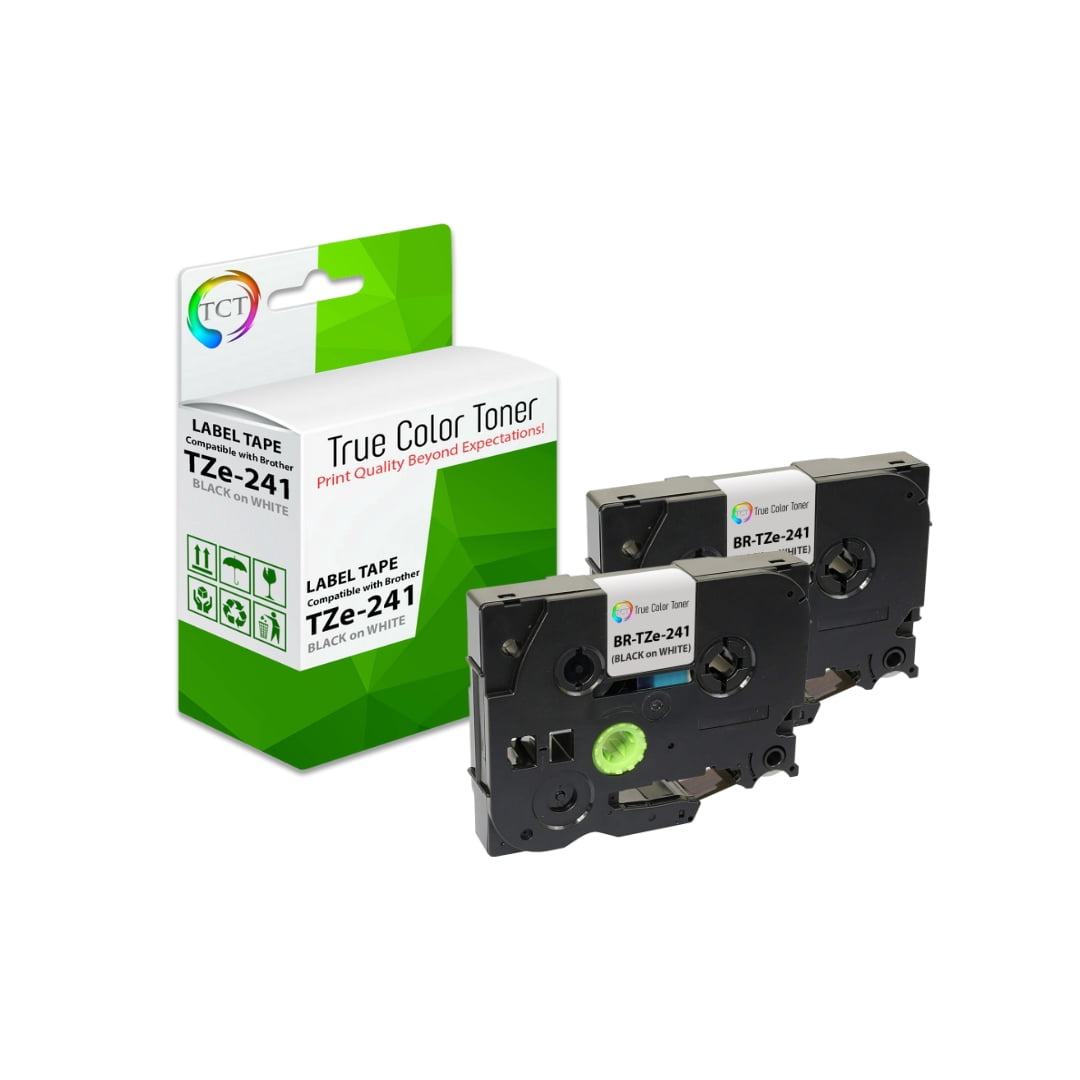 TCT 2Pk Compatible Brother TZe-241 works with Brother PT-1300 PT-1400 ...