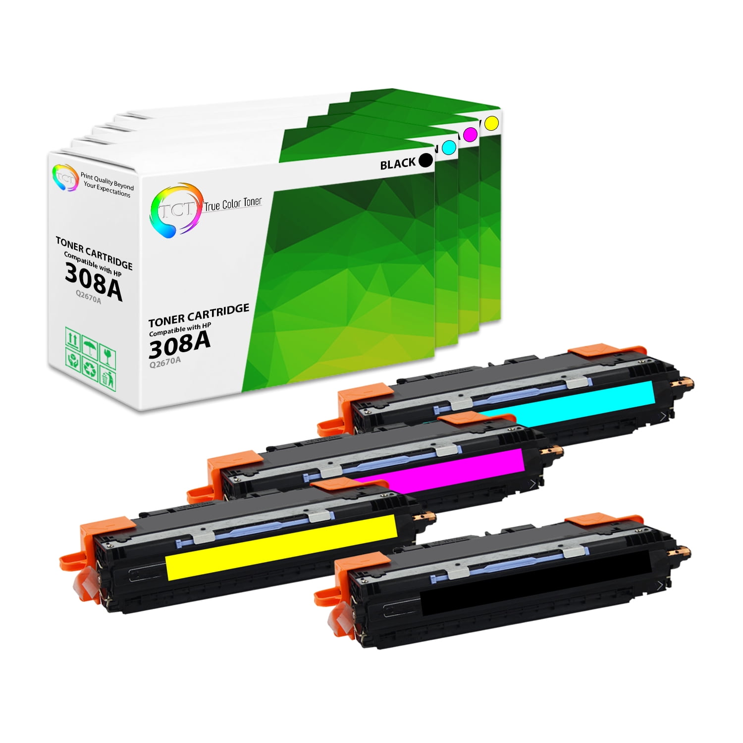 TCT 308A 311A Toner Cartridge 4 Pack - Premium Compatible Replacement ...