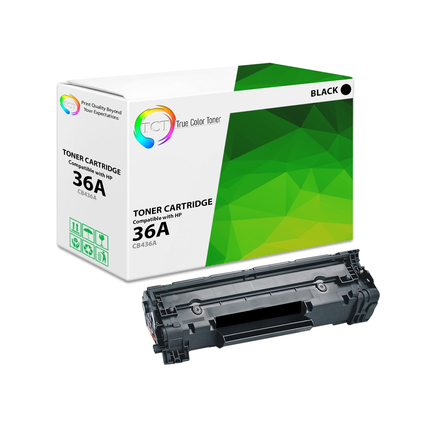TCT 36A Toner Cartridge - Premium Compatible Replacement for HP 36A ...