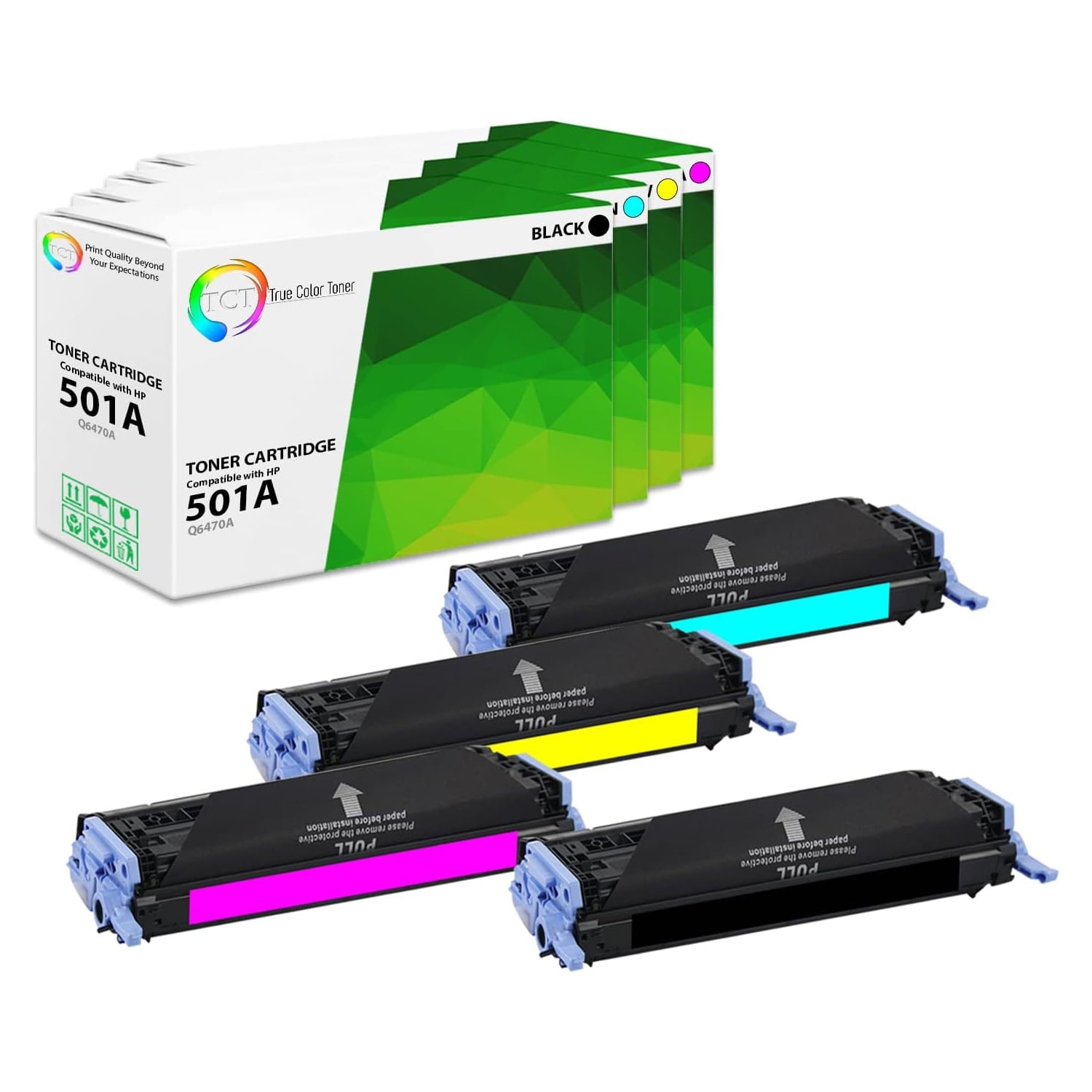 TCT 501A 502A Toner Cartridge 4 Pack - Premium Compatible Replacement ...
