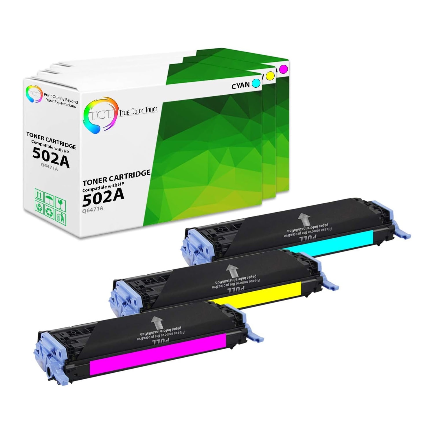 TCT 502A Color Toner Cartridge 3 Pack - Premium Compatible Replacement ...