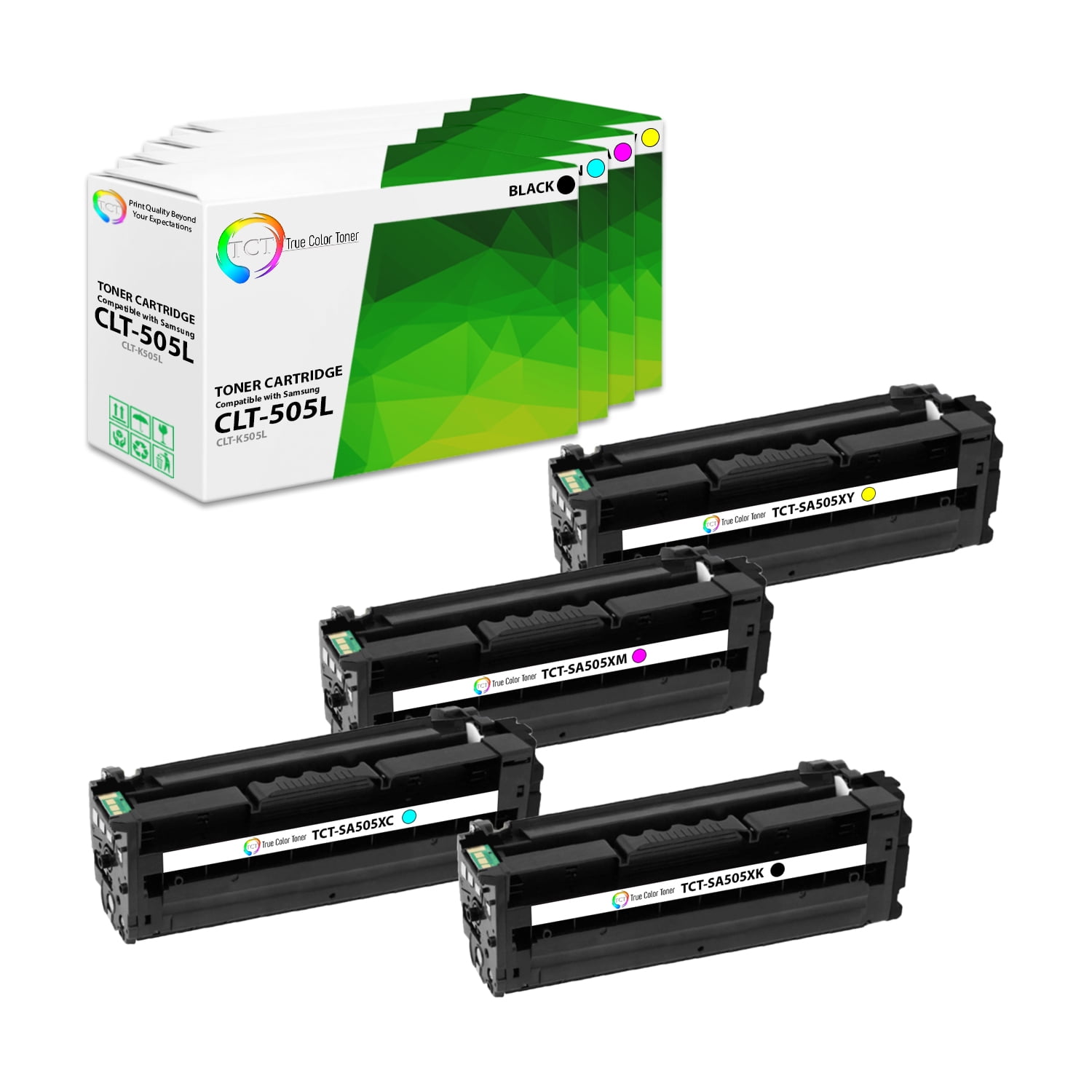 TCT 505L Toner Cartridge 4 Pack - Premium Compatible Replacement for Samsung CLT-505L High Yield ...