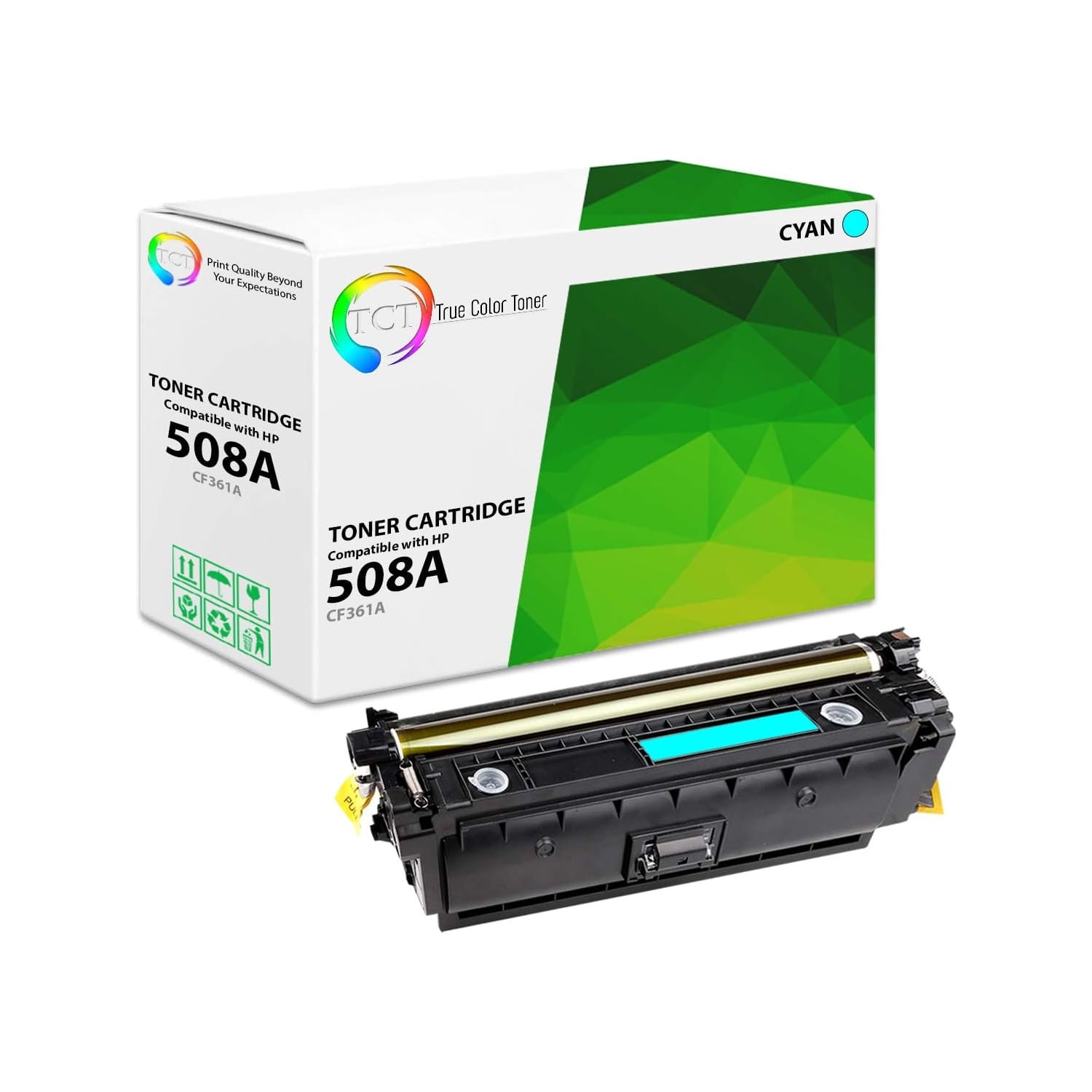 TCT 508A Cyan Toner Cartridge - Premium Compatible Replacement for HP ...