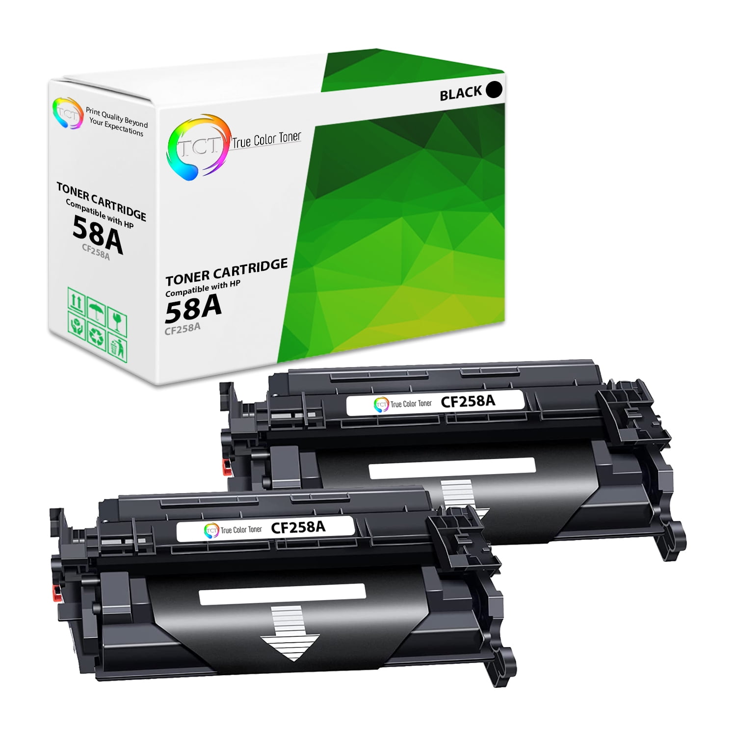TCT 58A Toner Cartridge 2 Pack - Premium Compatible Replacement for HP 58A CF258A Black ...