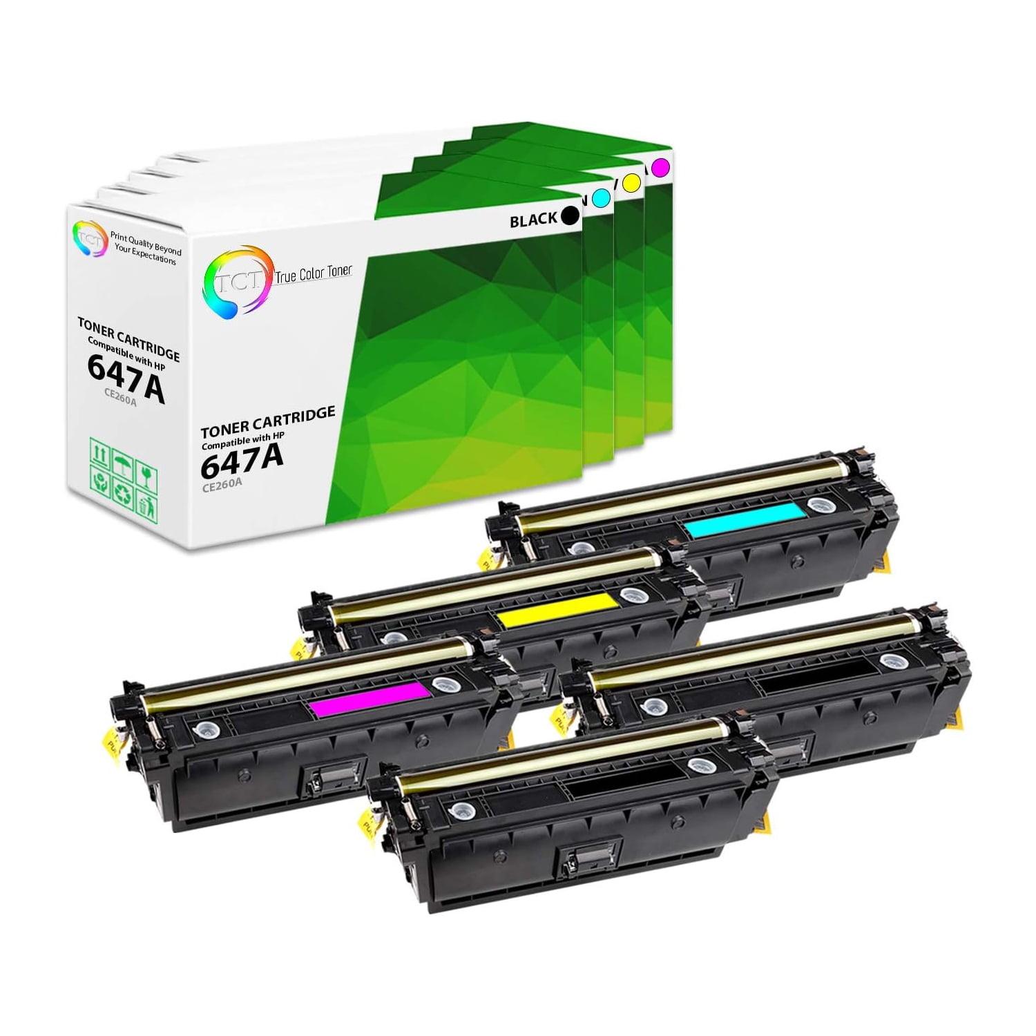 TCT 647A 648A Toner Cartridge 5 Pack - Premium Compatible Replacement ...