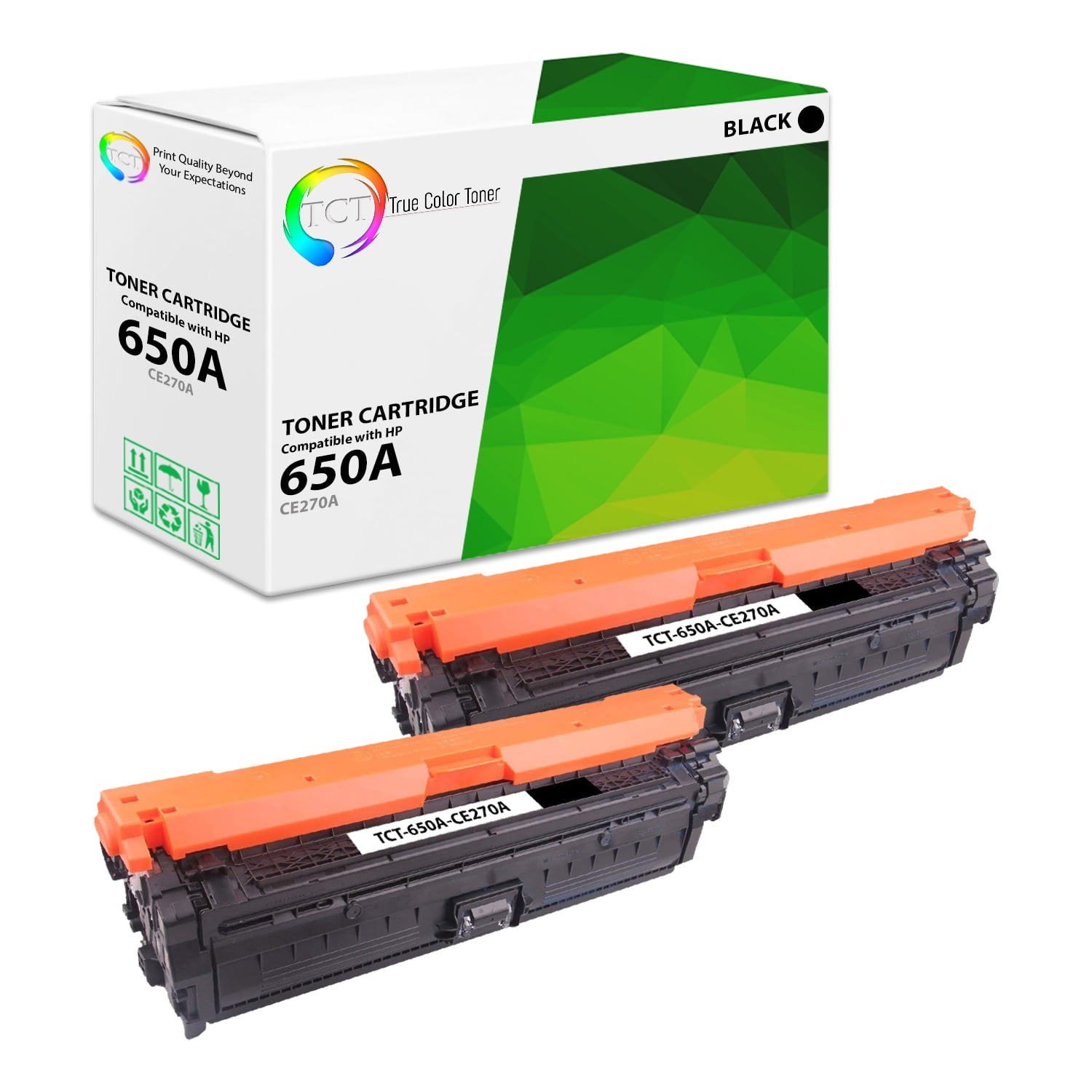 TCT 650A Black Toner Cartridge 2 Pack - Premium Compatible Replacement ...