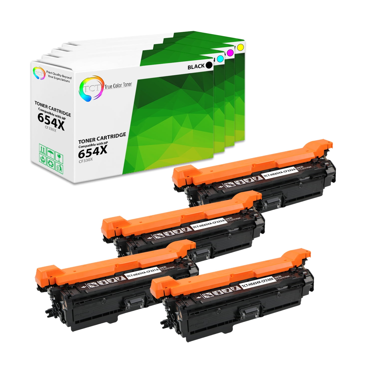TCT 654X 654A Toner Cartridge 4 Pack - Premium Compatible Replacement ...