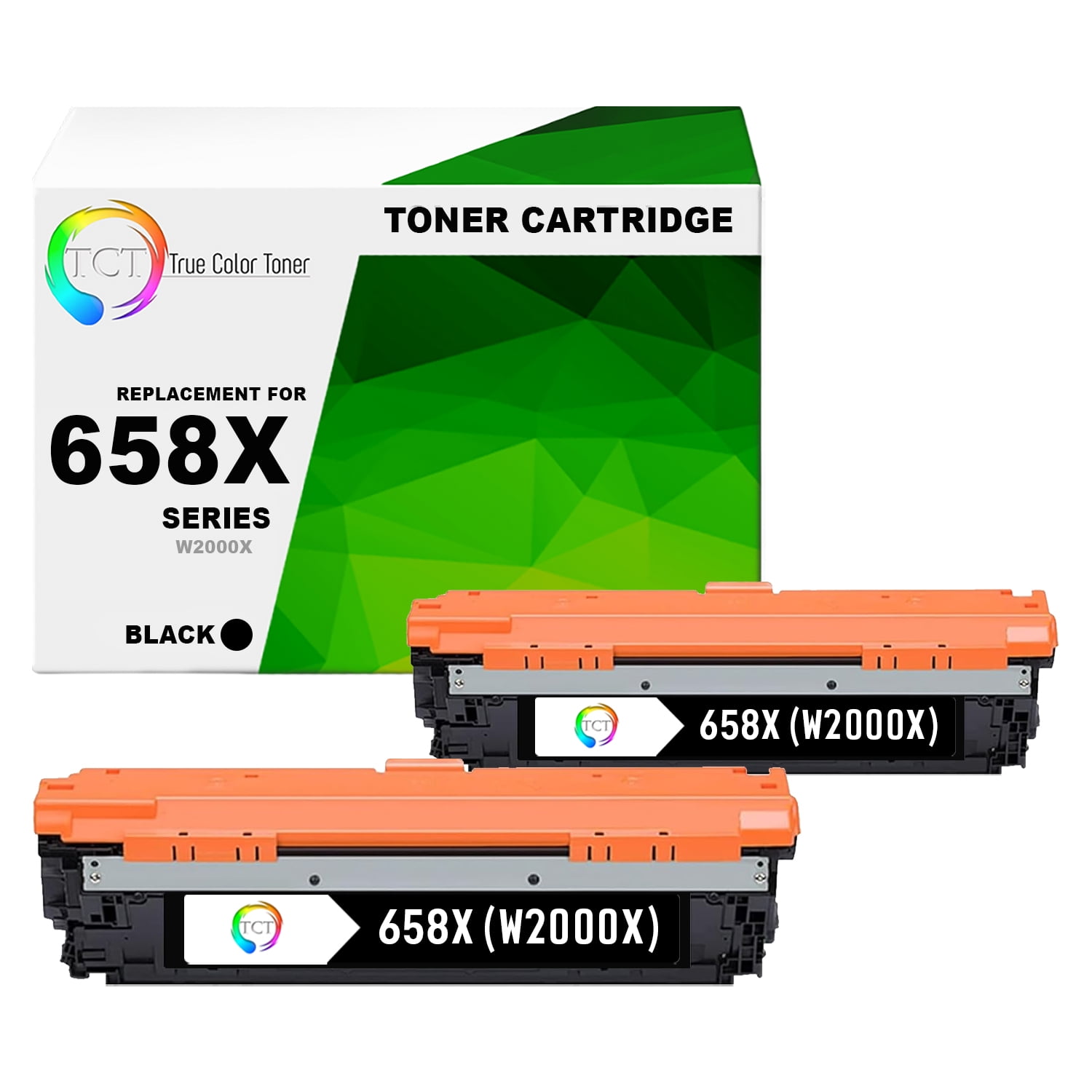 TCT 658X Black Toner Cartridge 2 Pack - Premium Compatible Replacement ...