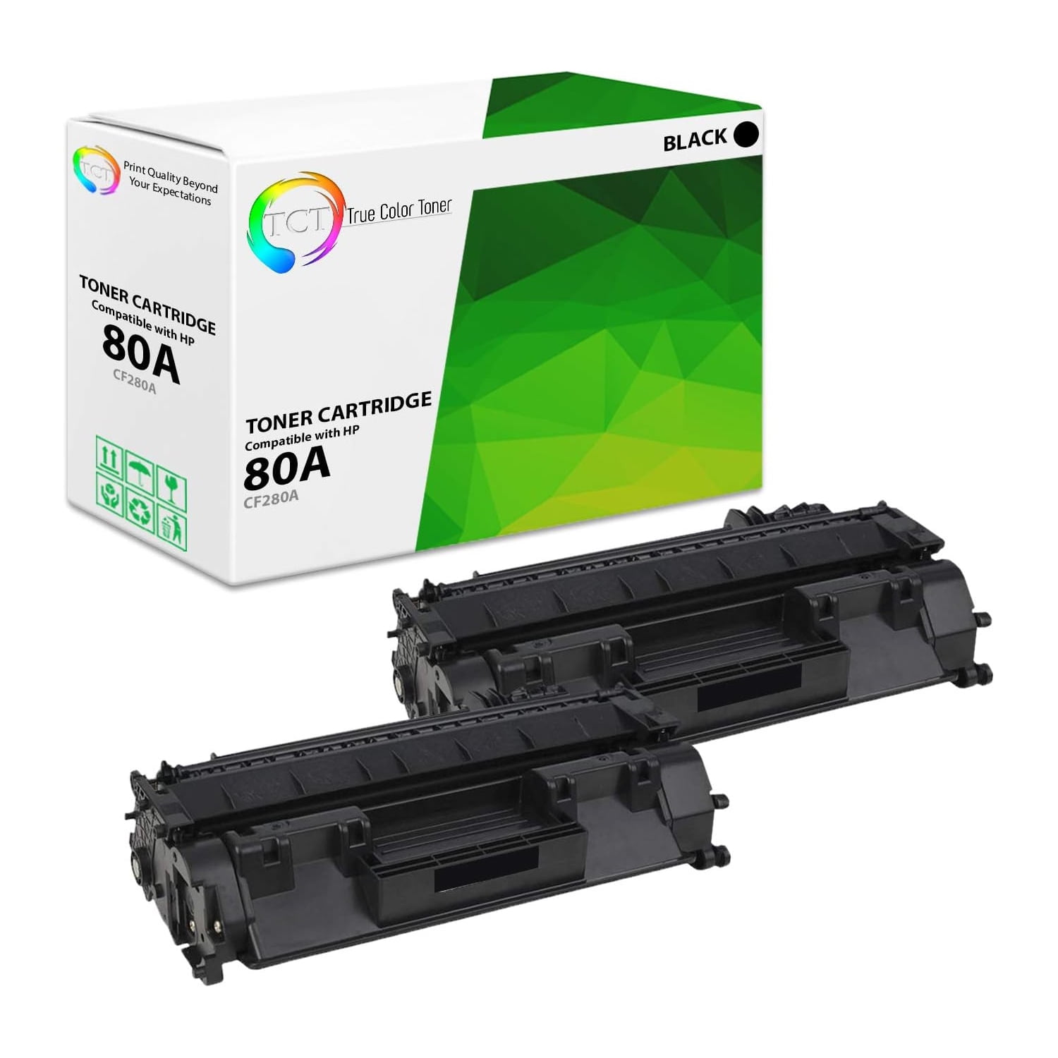 TCT 80A Toner Cartridge 2 Pack - Premium Compatible Replacement for HP ...
