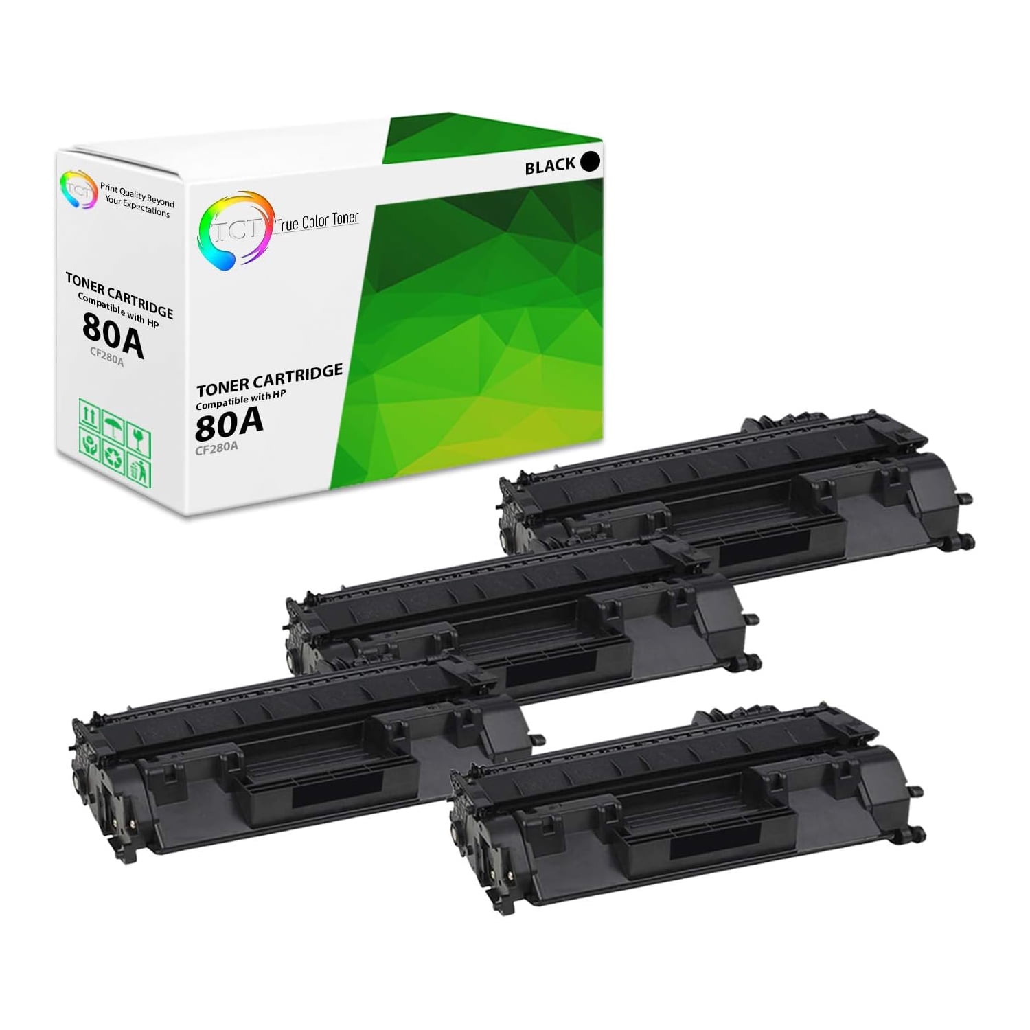 TCT 80A Toner Cartridge 4 Pack - Premium Compatible Replacement for HP ...