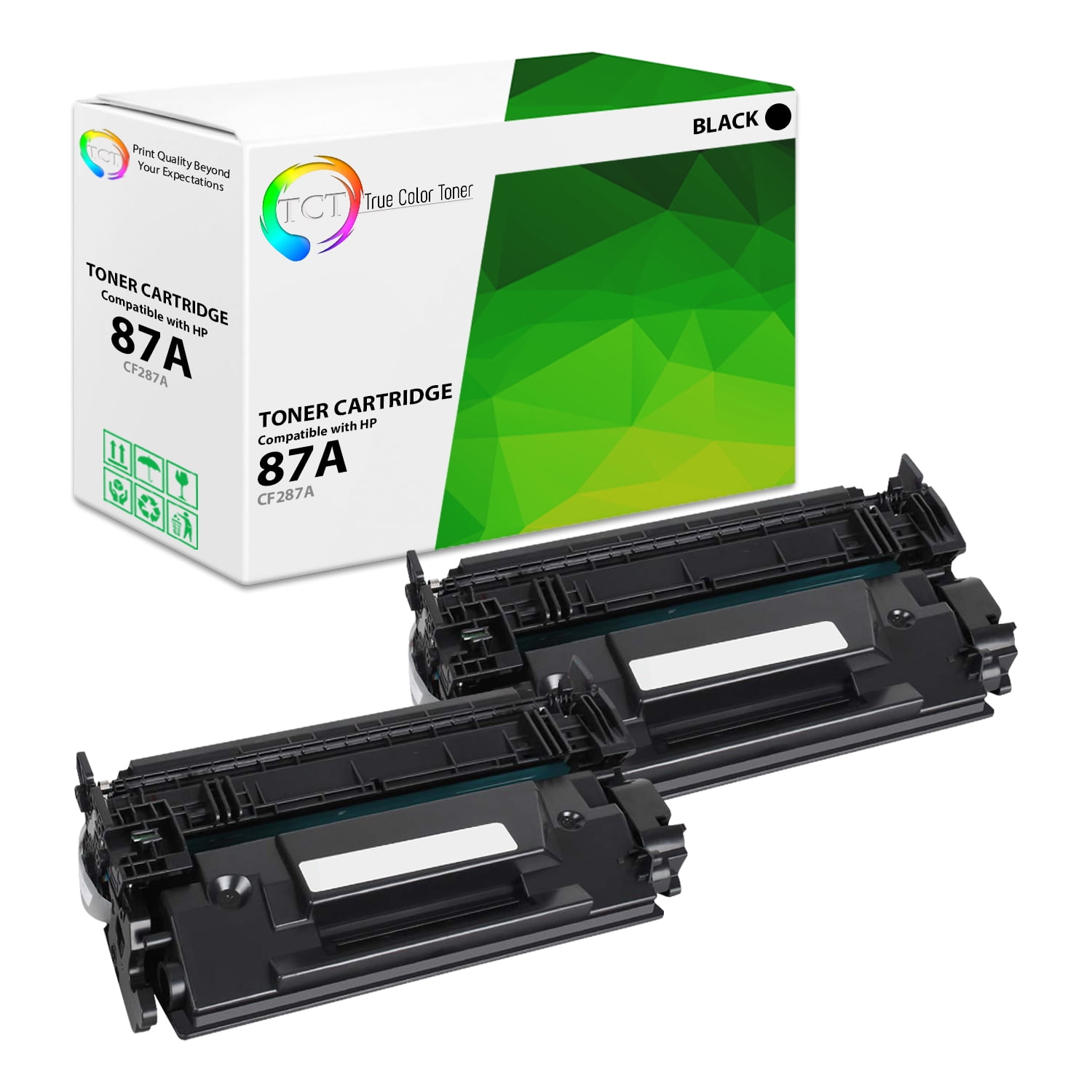 TCT 87A Toner Cartridge 2 Pack - Compatible With HP 87A CF287A Black ...