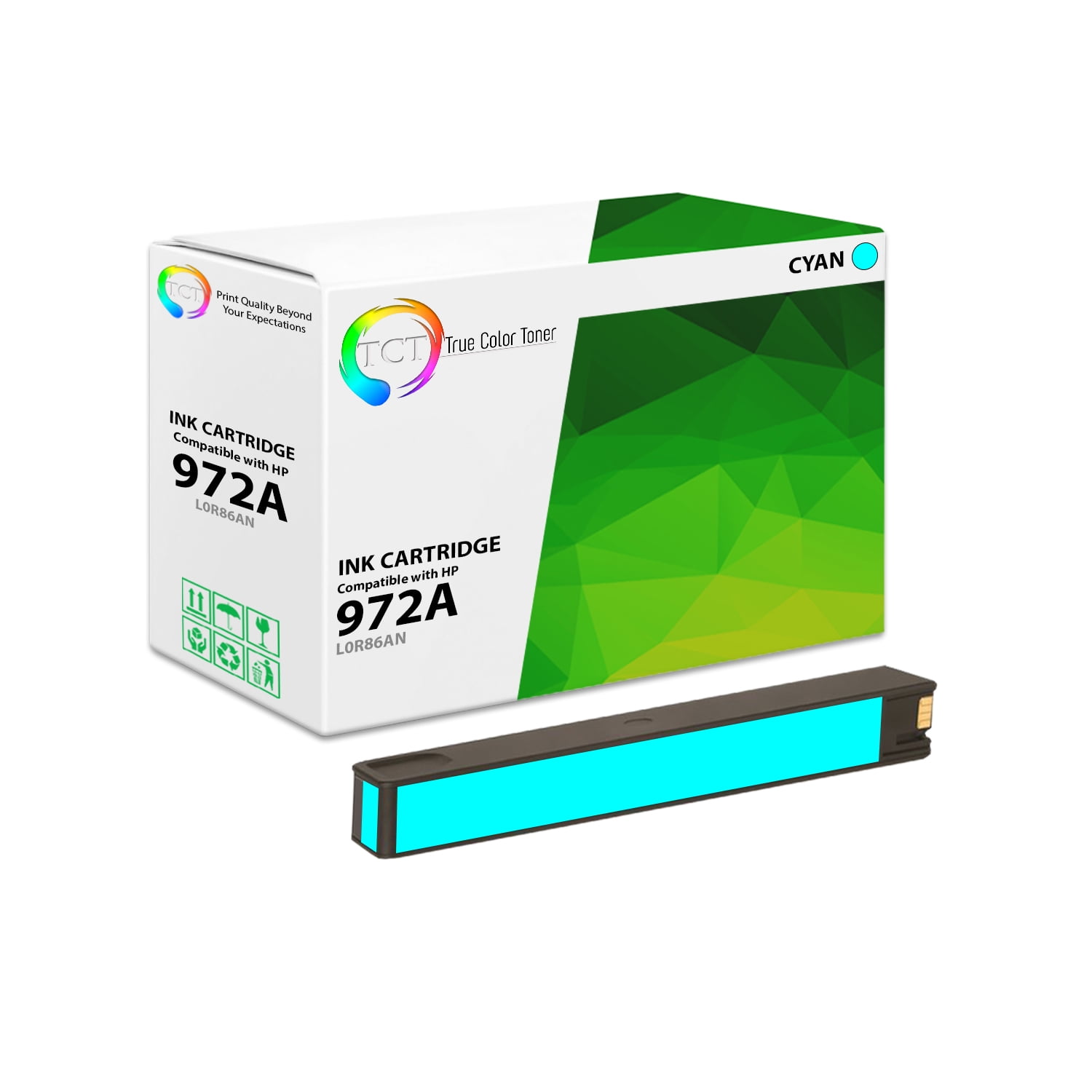 TCT 972A Cyan Ink Cartridge - Premium Compatible Replacement for HP ...