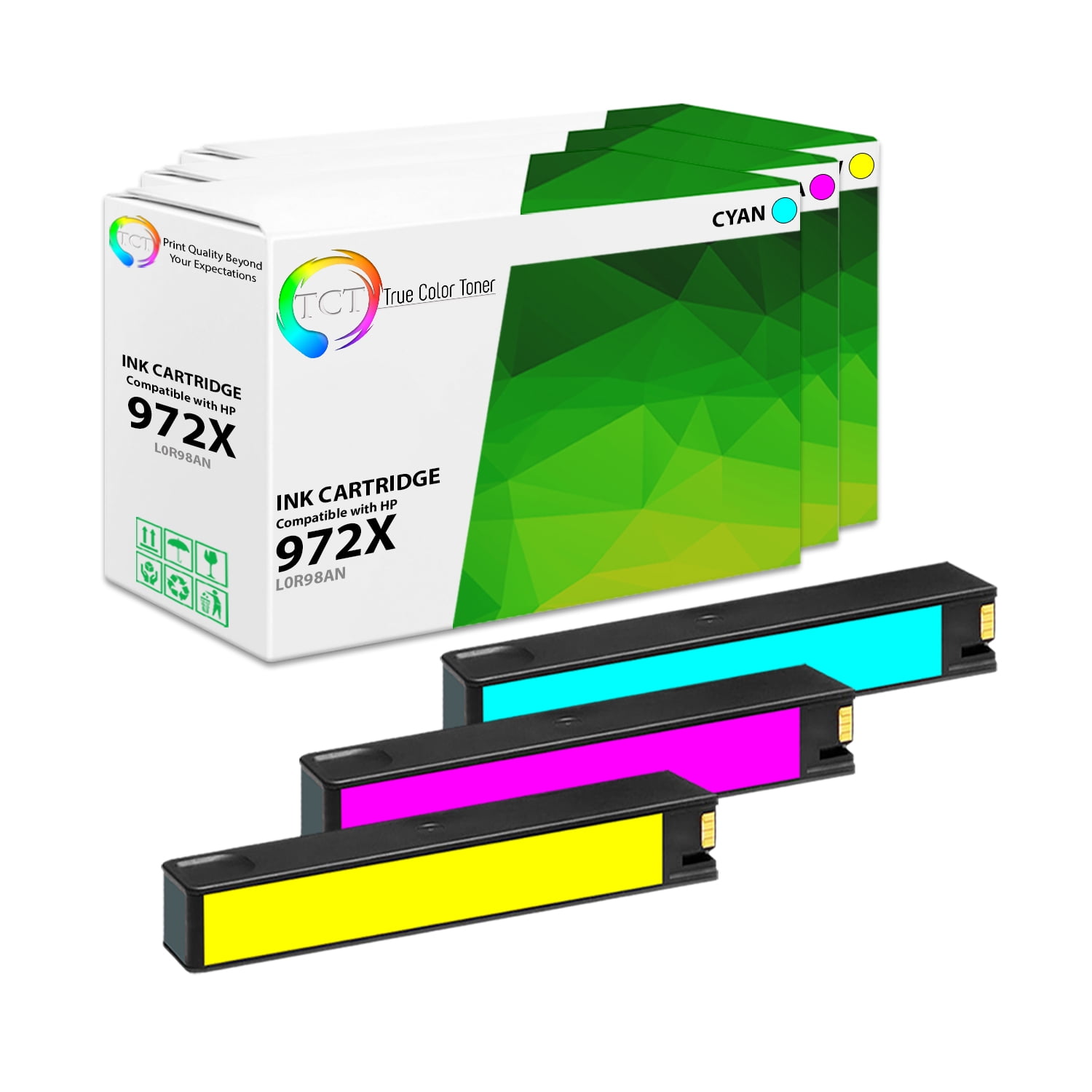 TCT 972X Color Ink Cartridge 3 Pack - Premium Compatible Replacement ...
