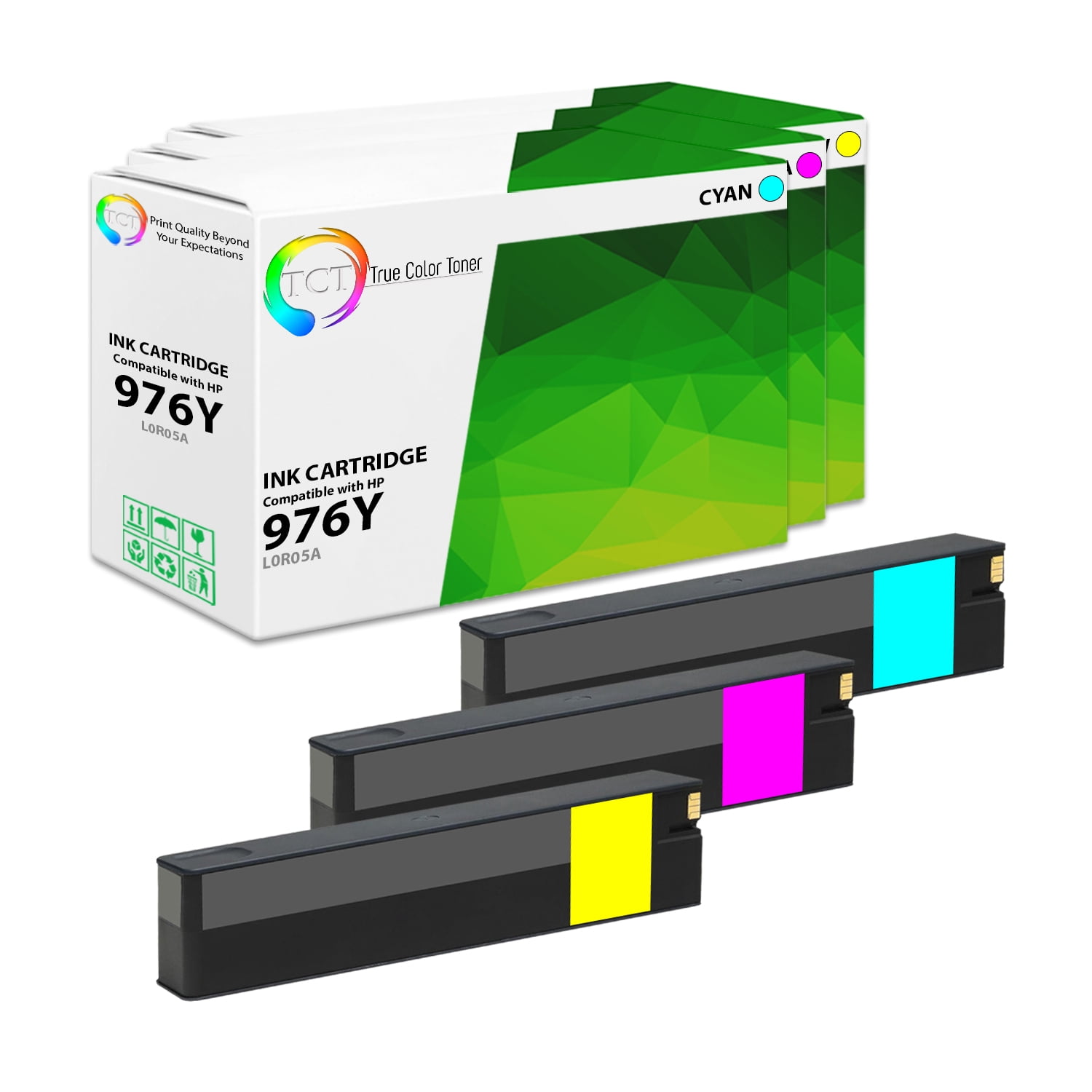 TCT 976Y Color Ink Cartridge 3 Pack - Premium Compatible Replacement ...