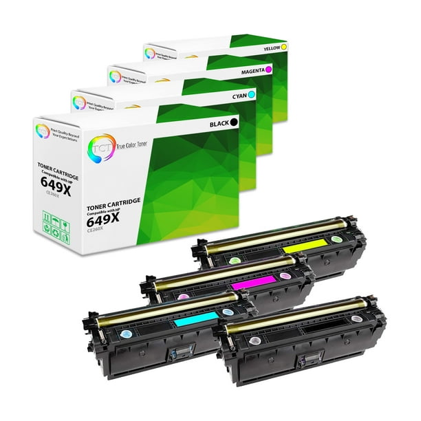 TCT Compatible High Yield Toner Cartridge Replacement for the HP 649X Series - 4 Pack (BK, C, M ...