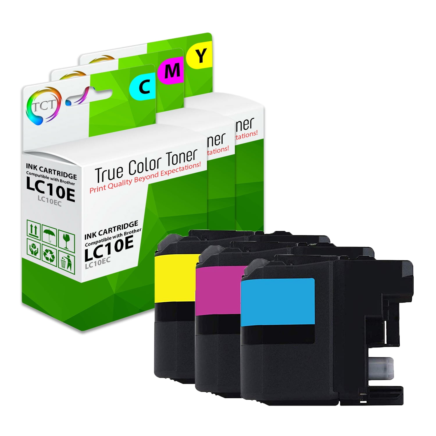TCT LC10E Color Ink Cartridge 3 Pack - Premium Compatible Replacement ...