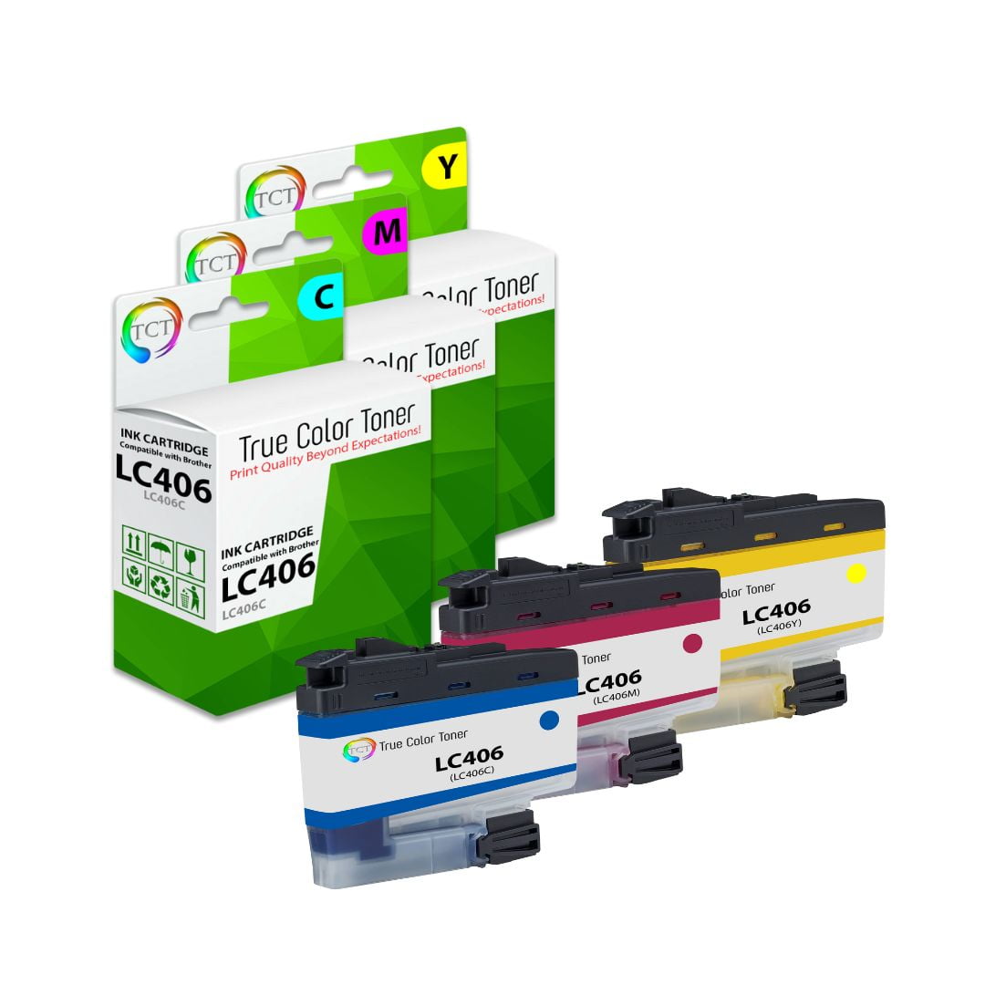 TCT LC406 Color Ink Cartridge 3 Pack - Premium Compatible Replacement ...