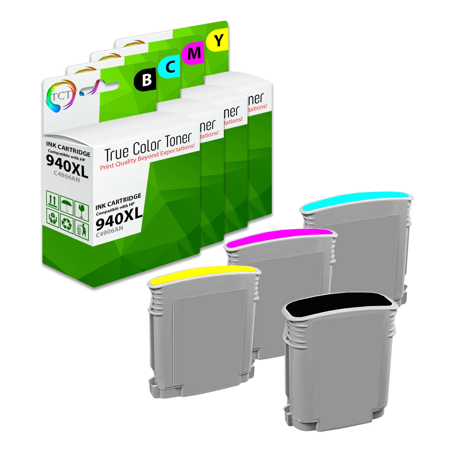 TCT 940XL Ink Cartridge 4 Pack - Premium Compatible Replacement for HP ...