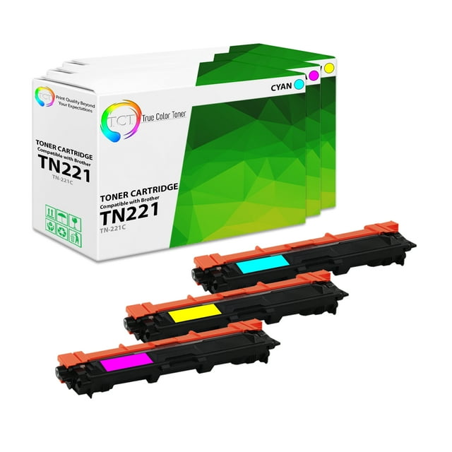 TCT TN221 Color Toner Cartridge 3 Pack - Premium Compatible Replacement ...