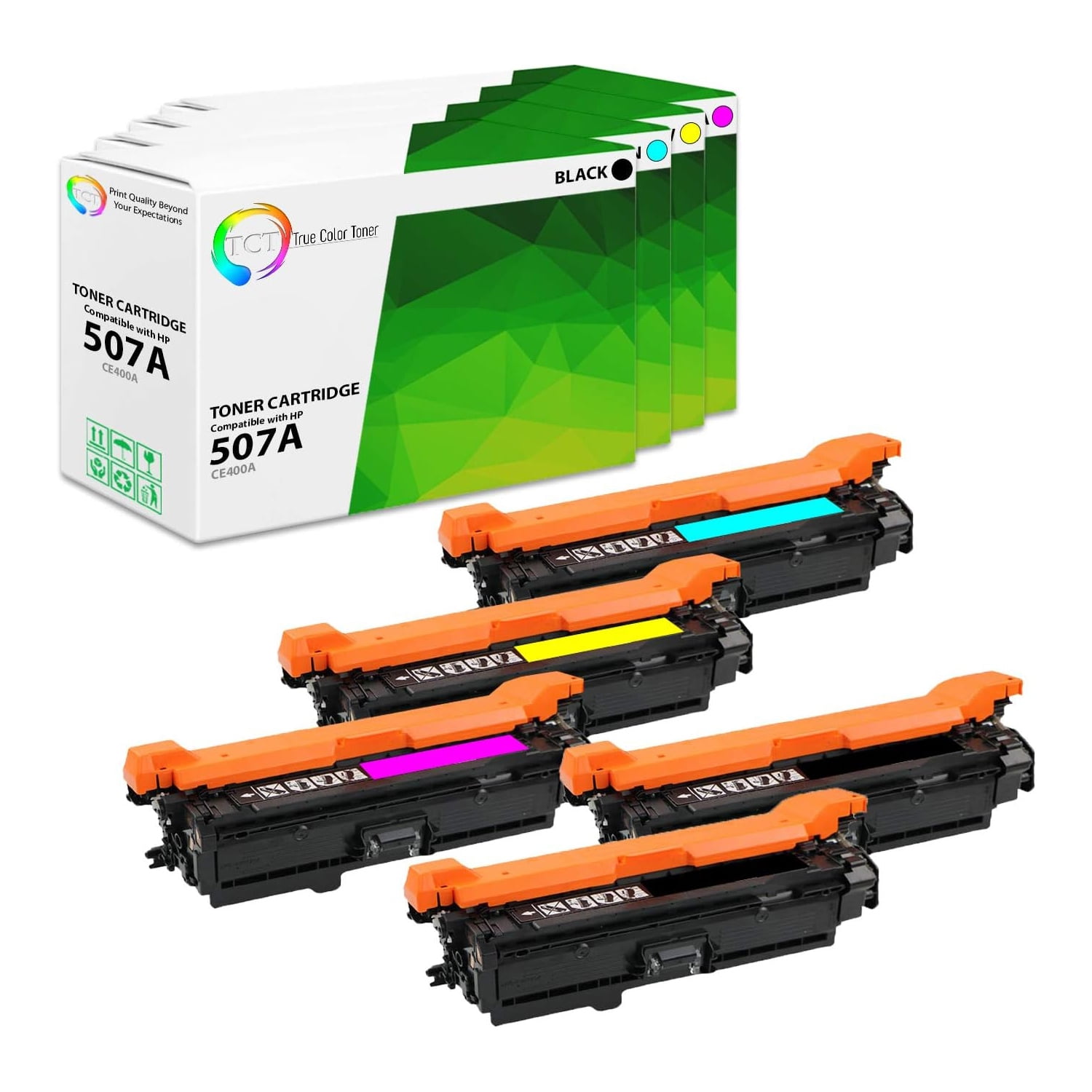 TCT 507A Toner Cartridge 5 Pack - Premium Compatible Replacement for HP ...