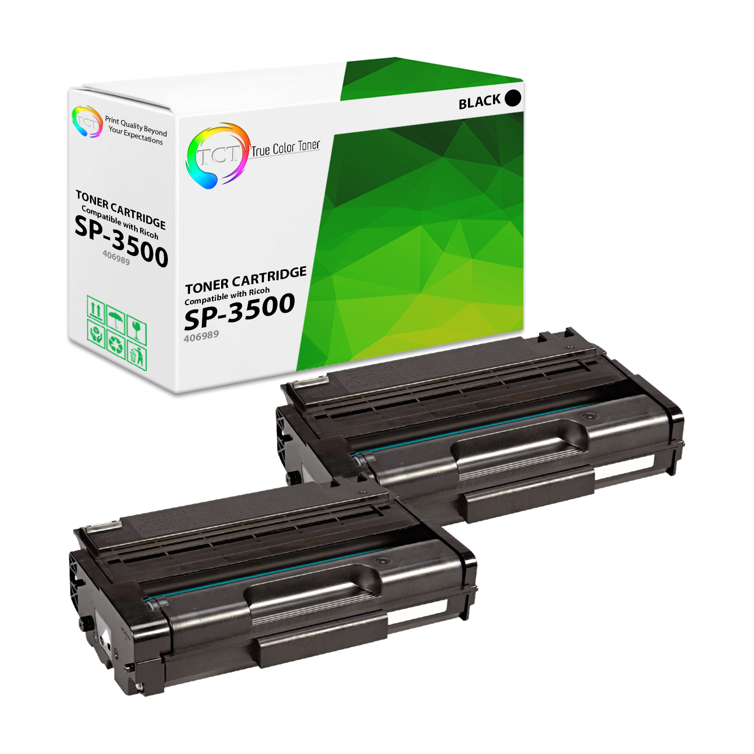 Ricoh 406464 Black Toner Cartridge 2-Pack for Aficio SP 3400, 3410, 3500, 3510 - Walmart.com