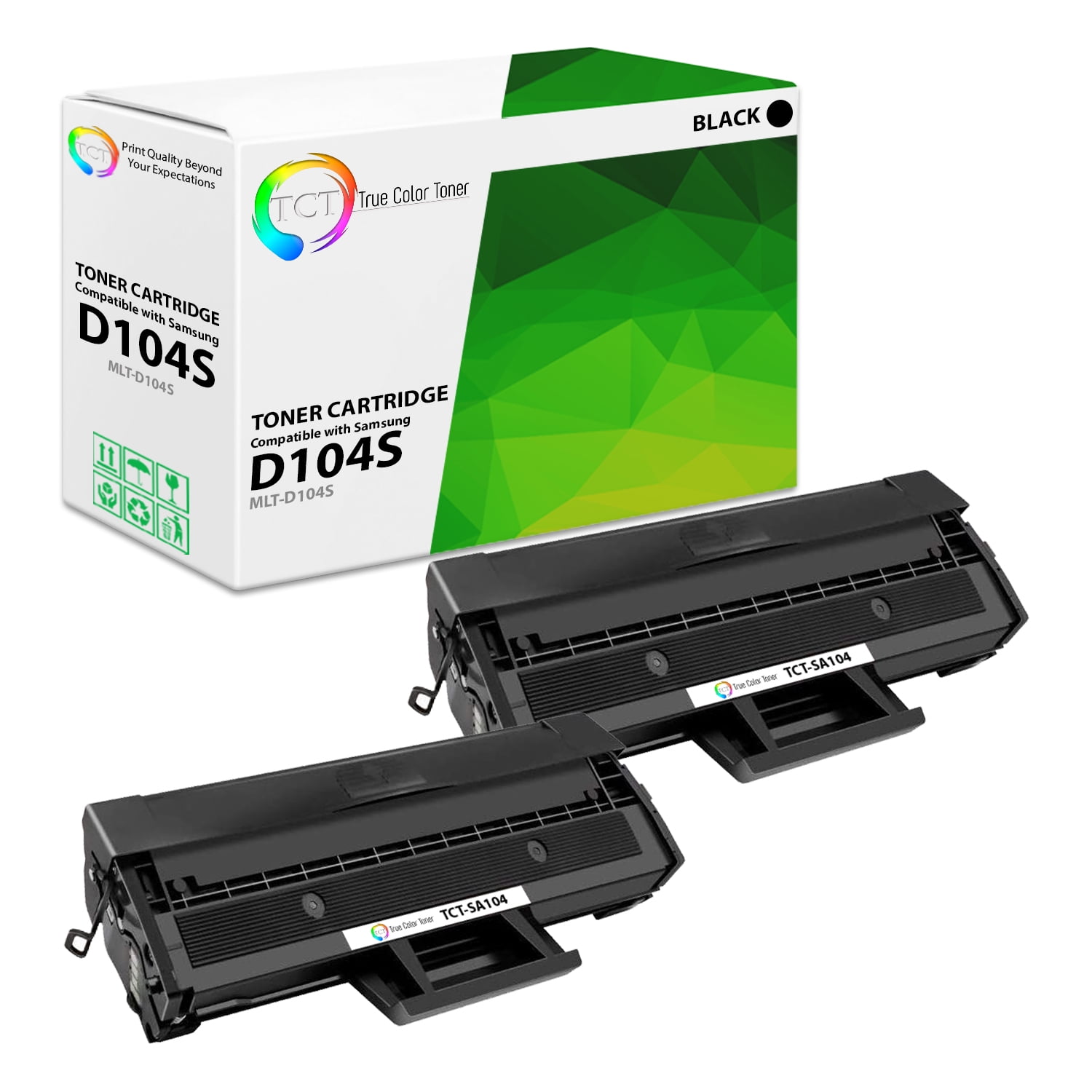 TCT D104S Toner Cartridge 2 Pack - Compatible With Samsung MLT-D104S ...