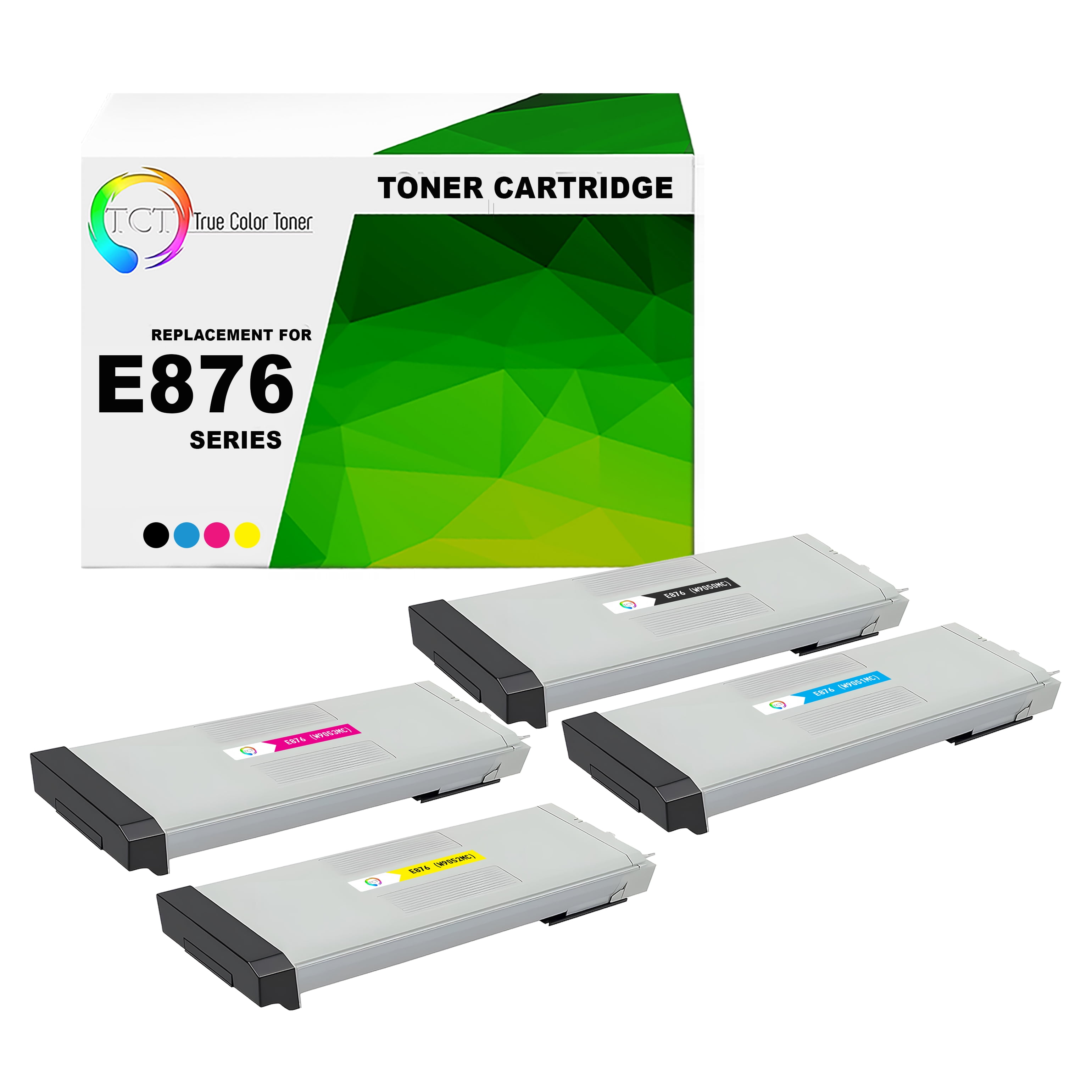 TCT E876 Toner Cartridge 4 Pack - Premium Compatible Replacement for HP ...