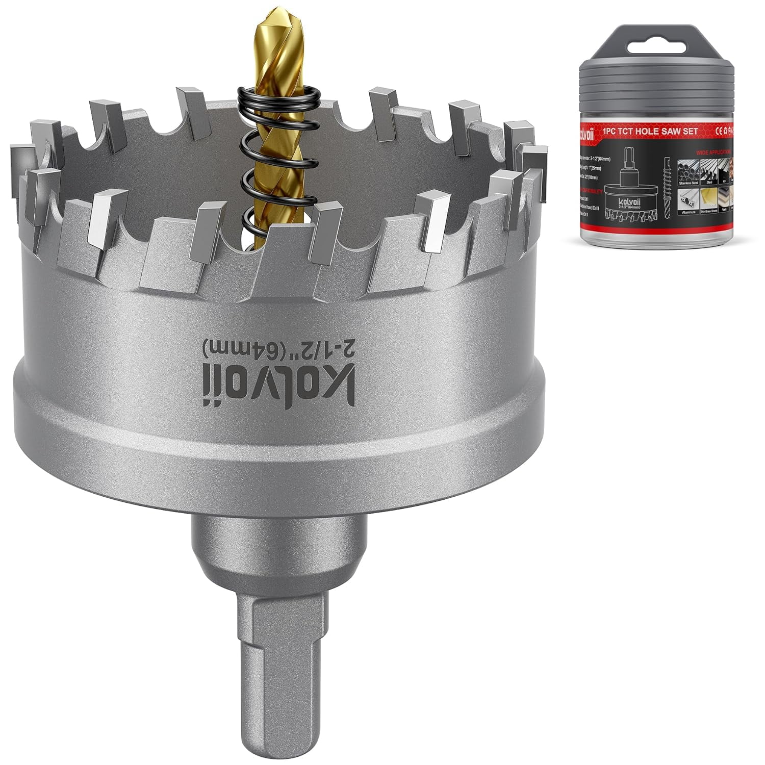 TCT Hole Saw 2-1/2 Inch(64mm) for Hard Metal, Tungsten Carbide Tipped ...