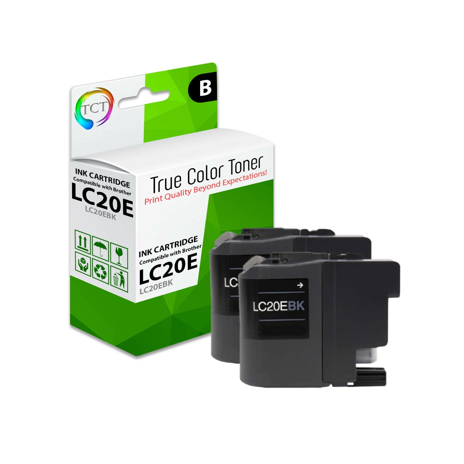 TCT LC20E Black Ink Cartridge 2 Pack - Premium Compatible Replacement ...