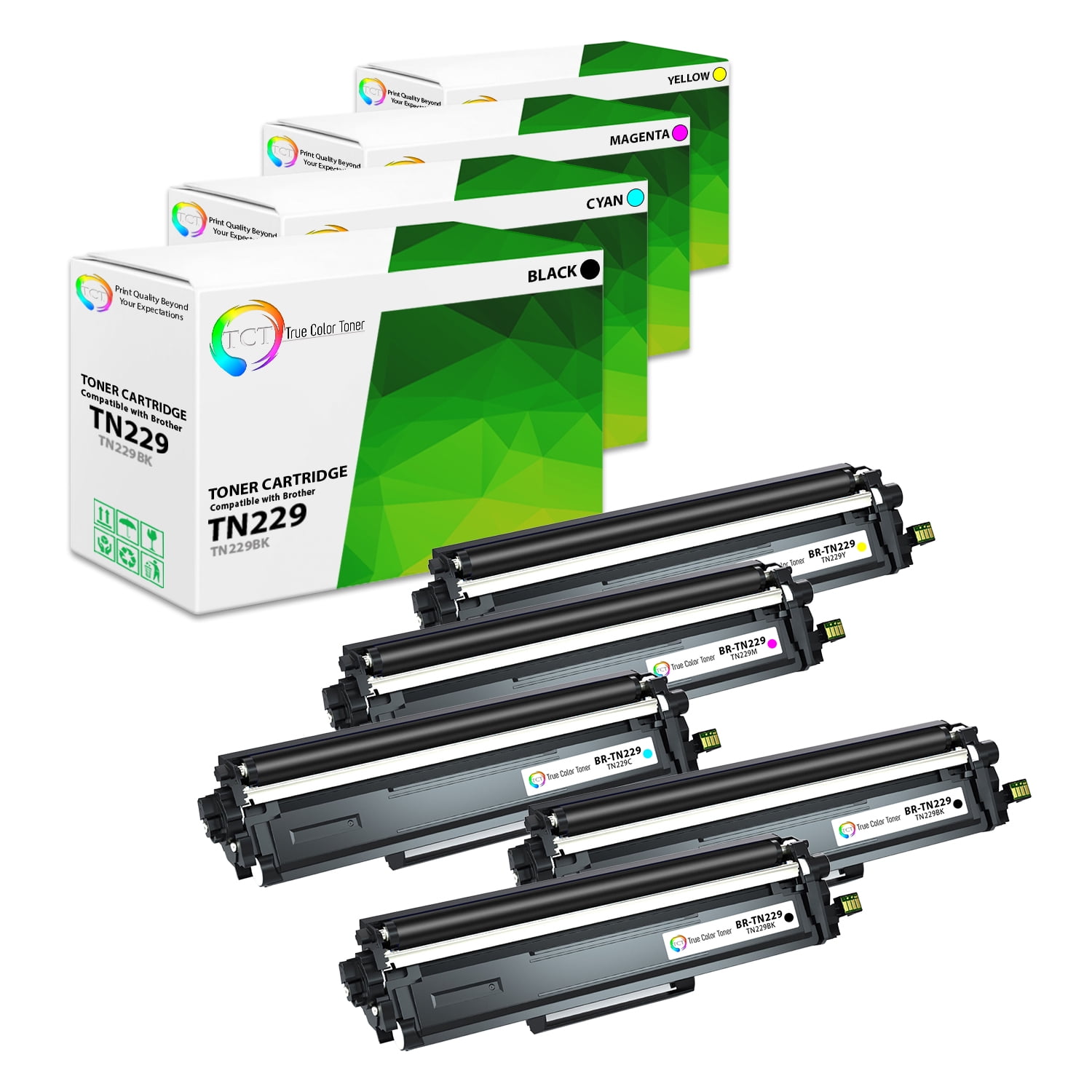 TCT TN229 Toner Cartridge 5 Pack - Compatible With Brother TN229 ...