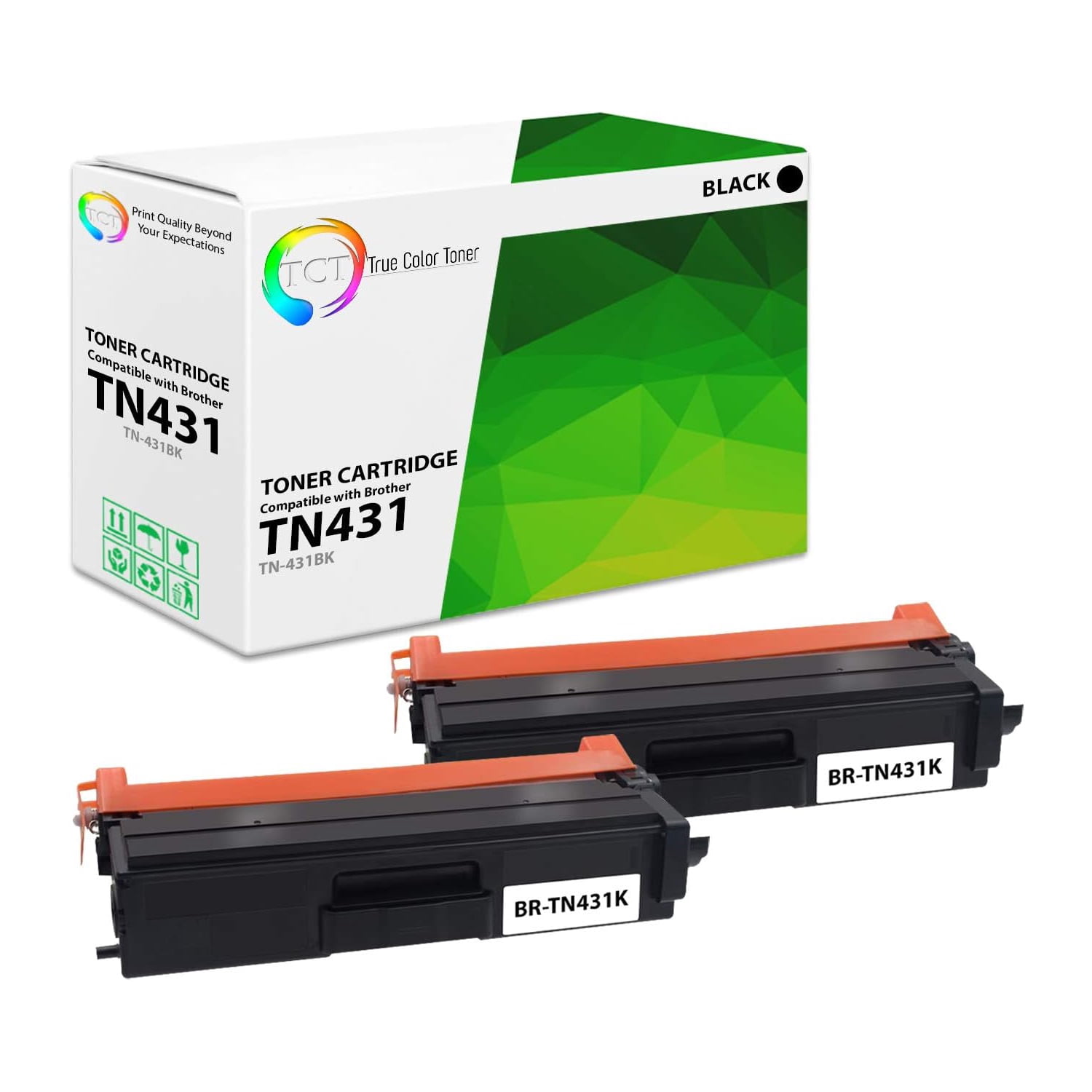 TCT TN431 Black Toner Cartridge 2 Pack - Premium Compatible Replacement ...