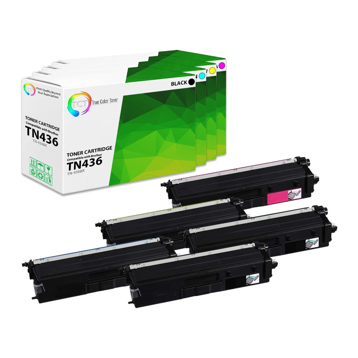 TCT TN436 Toner Cartridge 5 Pack - Premium Compatible Replacement for ...