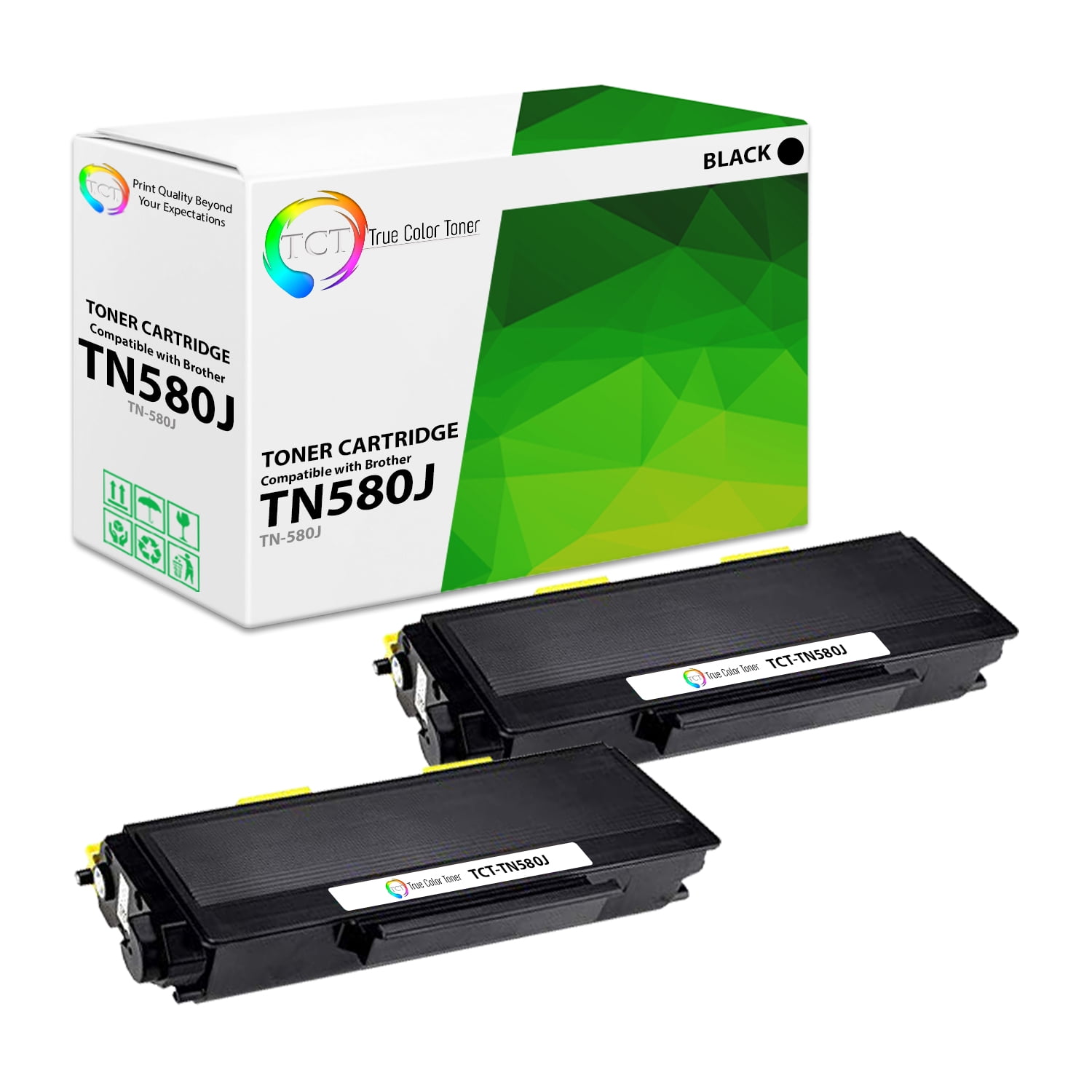 TCT TN580 Toner Cartridge 2 Pack - Premium Compatible Replacement for ...