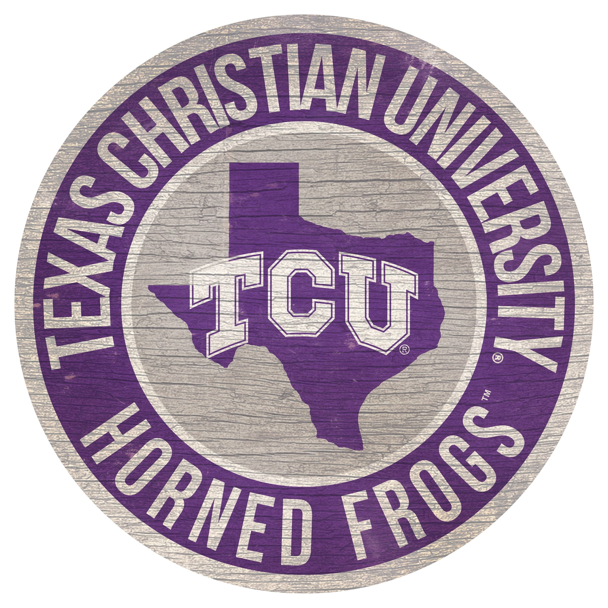 TCU Horned Frogs 12'' x 12'' State Circle Sign - Walmart.com