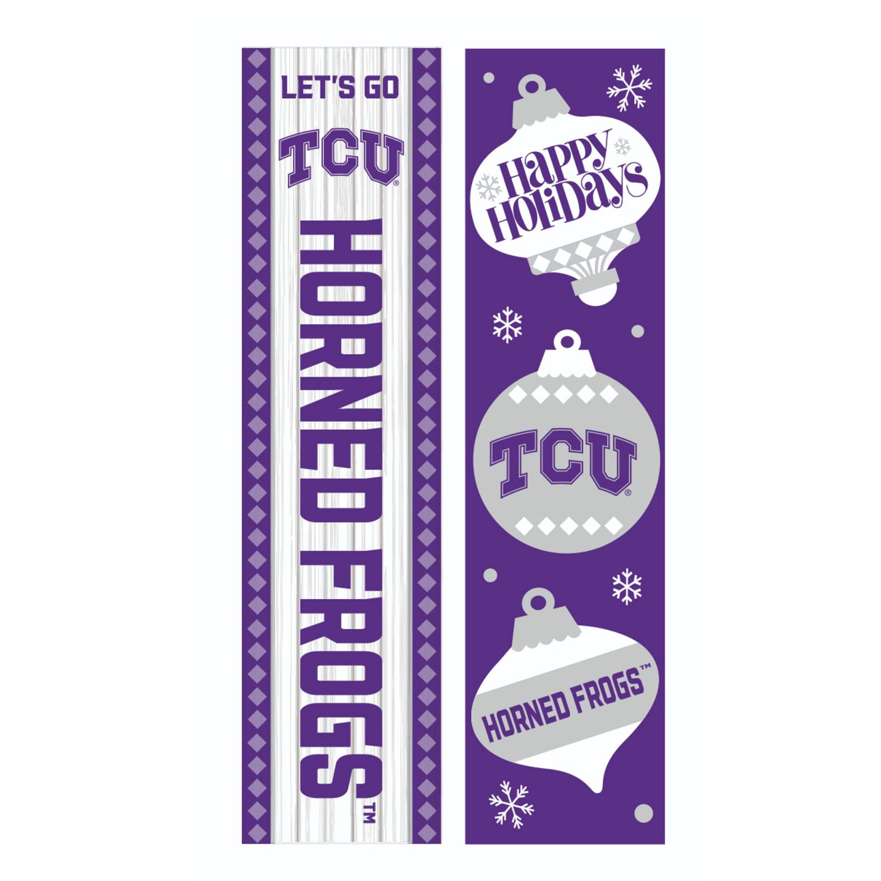 TCU Horned Frogs 47" Double Sided Christmas Leaner Fan Sign - Walmart.com