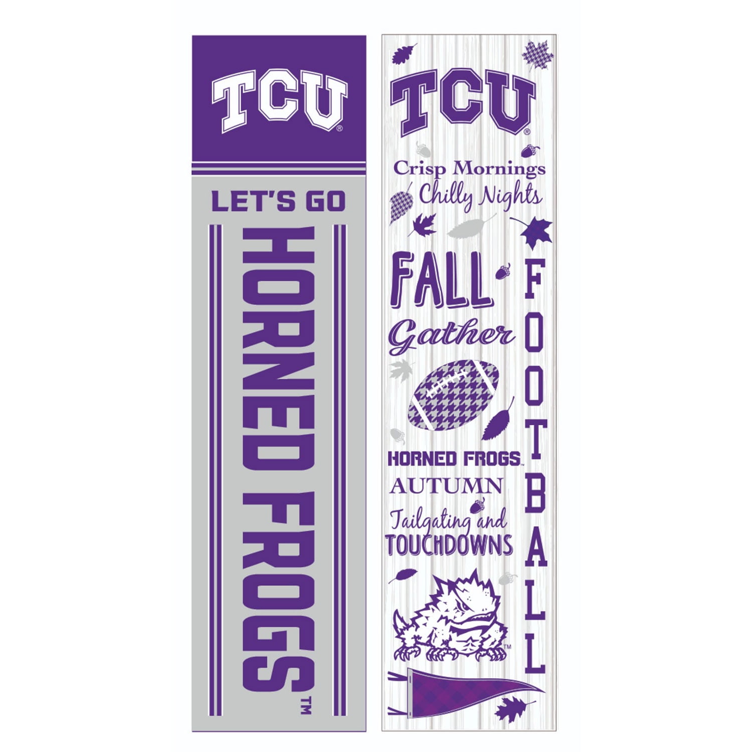 TCU Horned Frogs 47" Double Sided Fall Leaner Fan Sign - Walmart.com