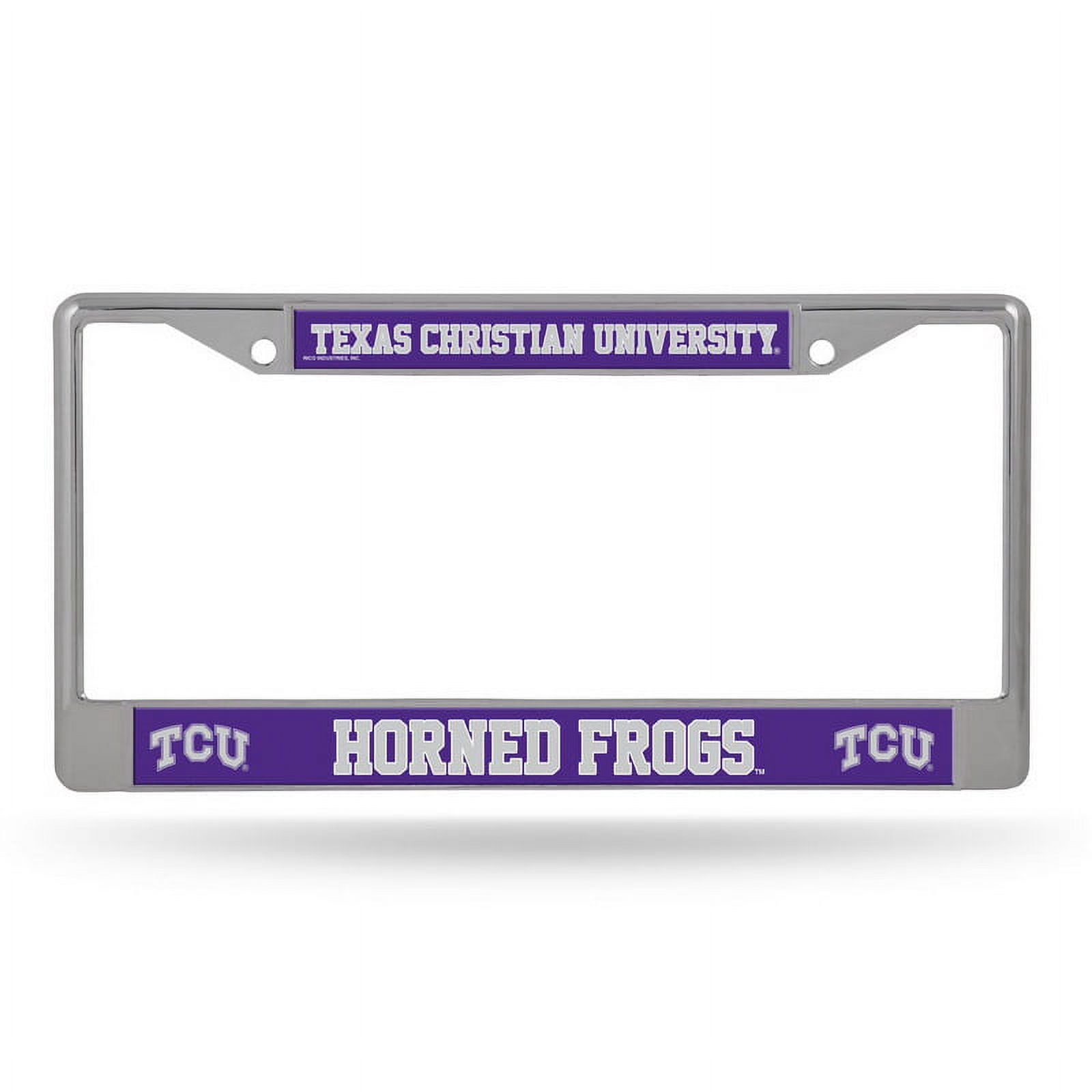 TCU Horned Frogs License Plate Frame Chrome Printed Insert - Walmart.com
