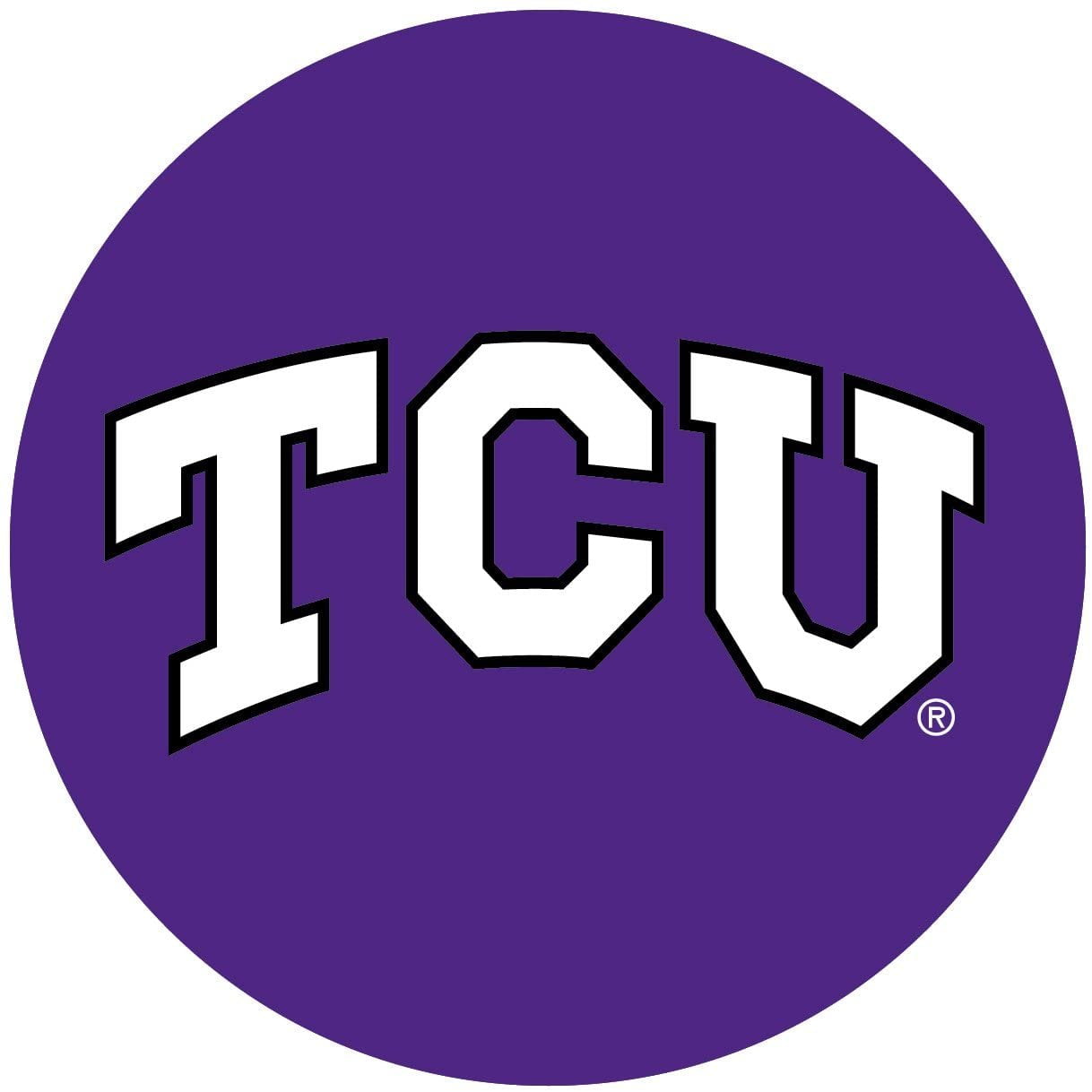 TCU Horned Frogs Texas Christian Decal RR 4" Round Vinyl Auto Home ...
