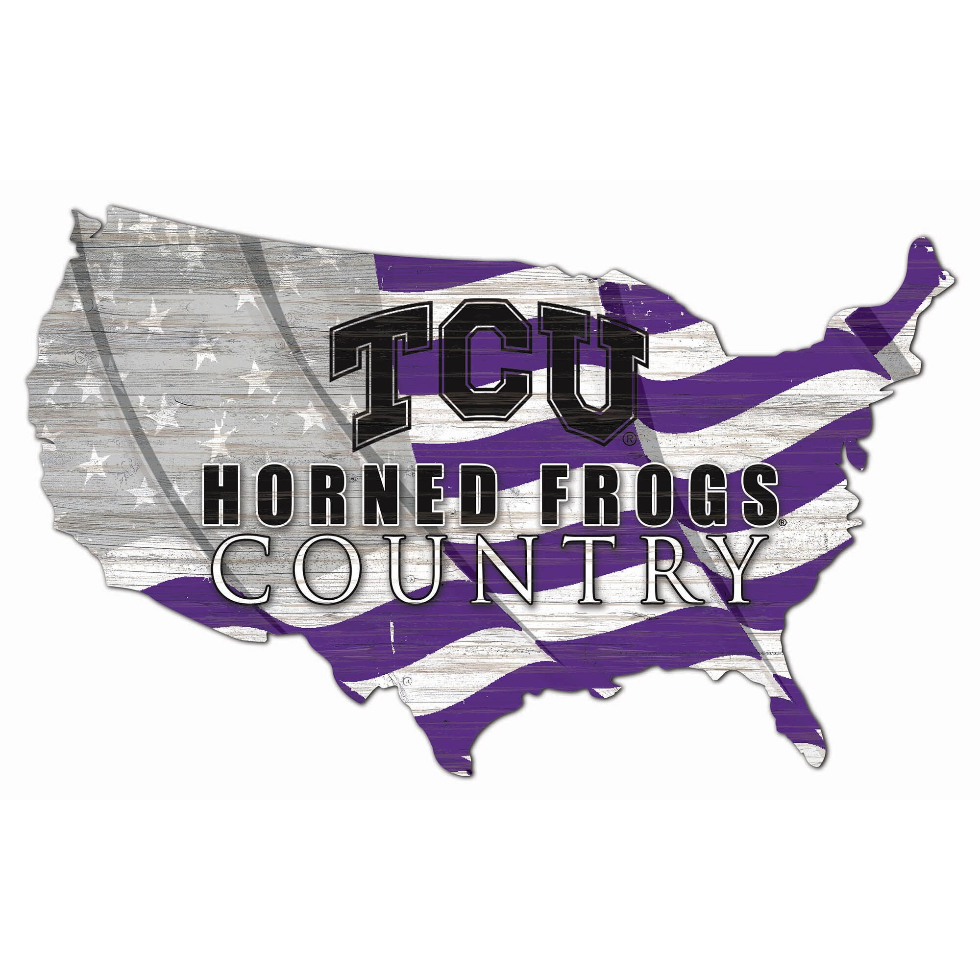 TCU Horned Frogs USA Flag Cutout Sign - Walmart.com
