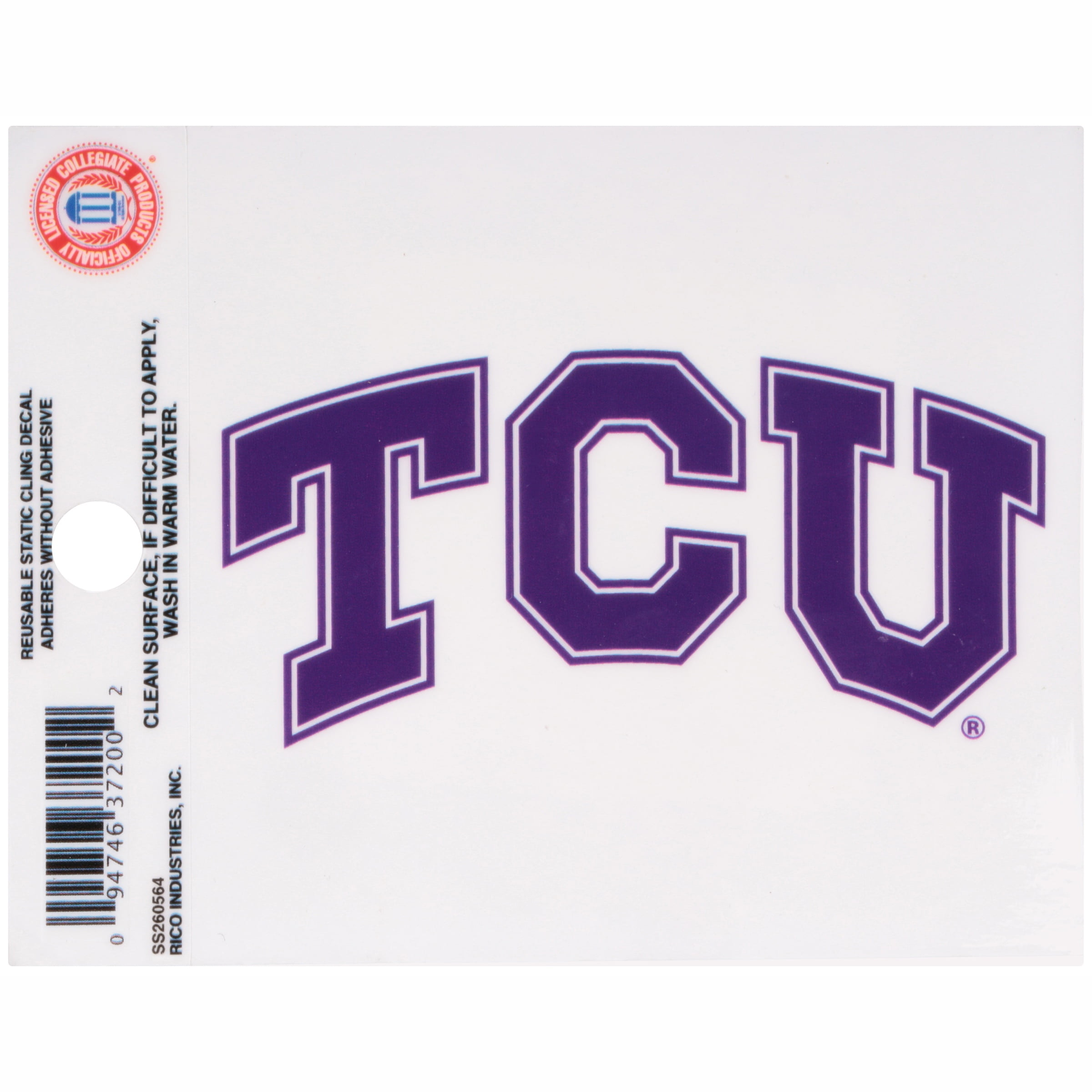 Texas Christian University Horned Frogs TCU Static Cling Decal ...