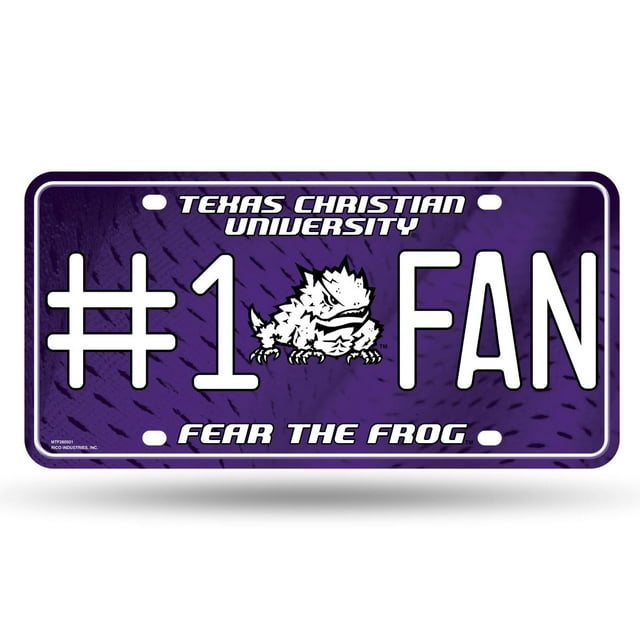 TCU Texas Christian NCAA Horned Frogs #1 Fan Metal License Plate Tag ...