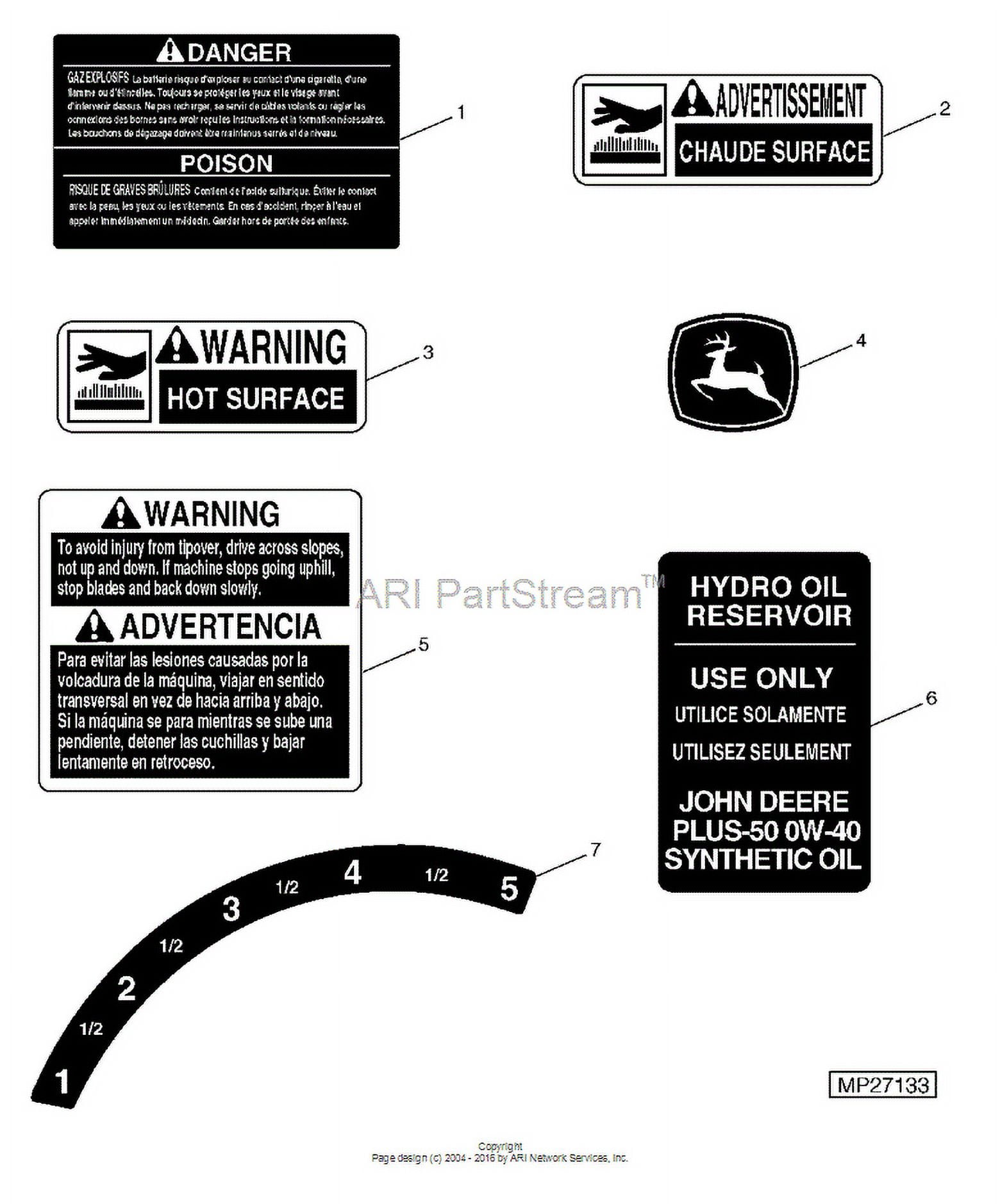 TCU16055 LABEL fits JOHN DEERE (New OEM) - Walmart.com