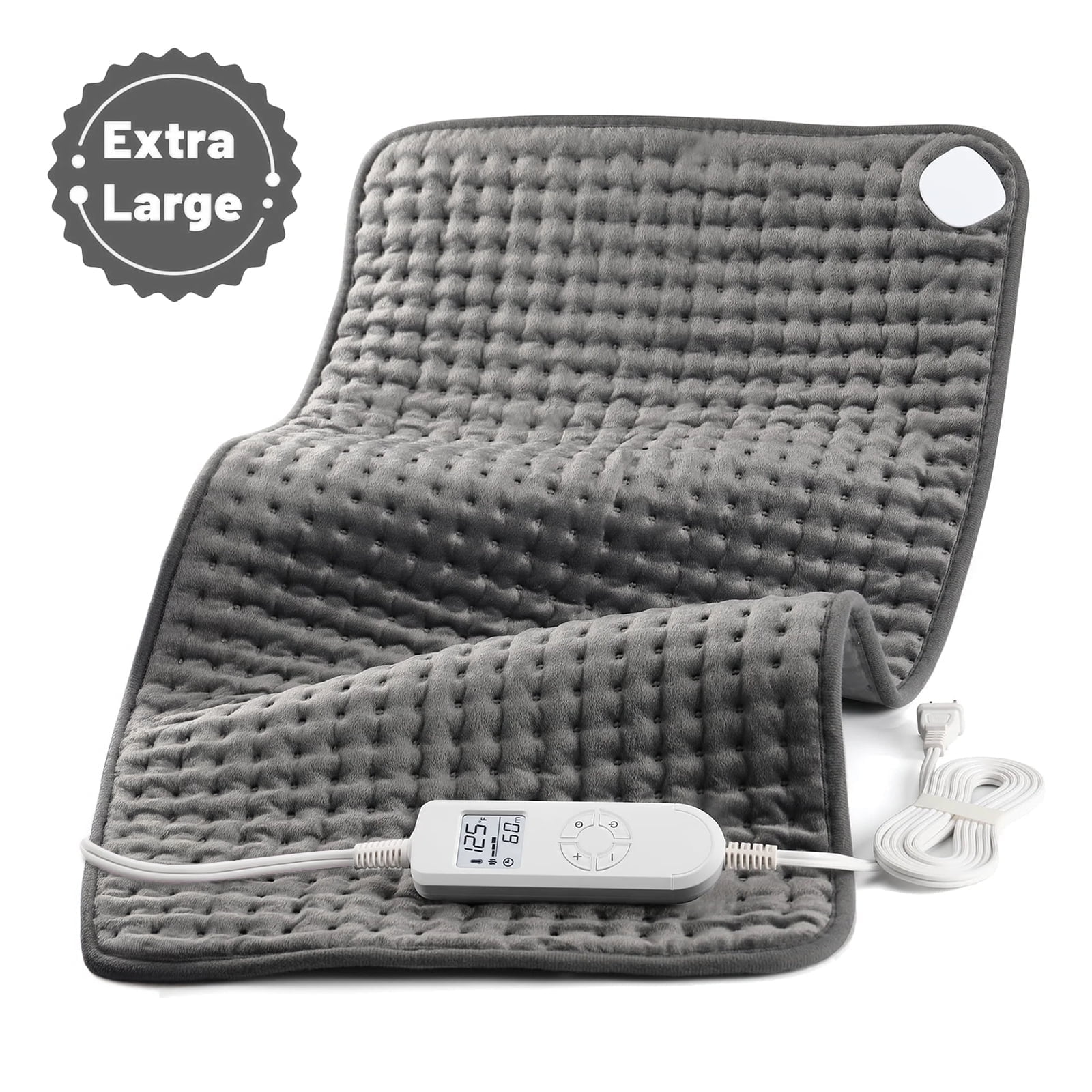 TCVOR 17"x33" Electric Heating Pad for Pain Relief, 10 Settings, 4 ...