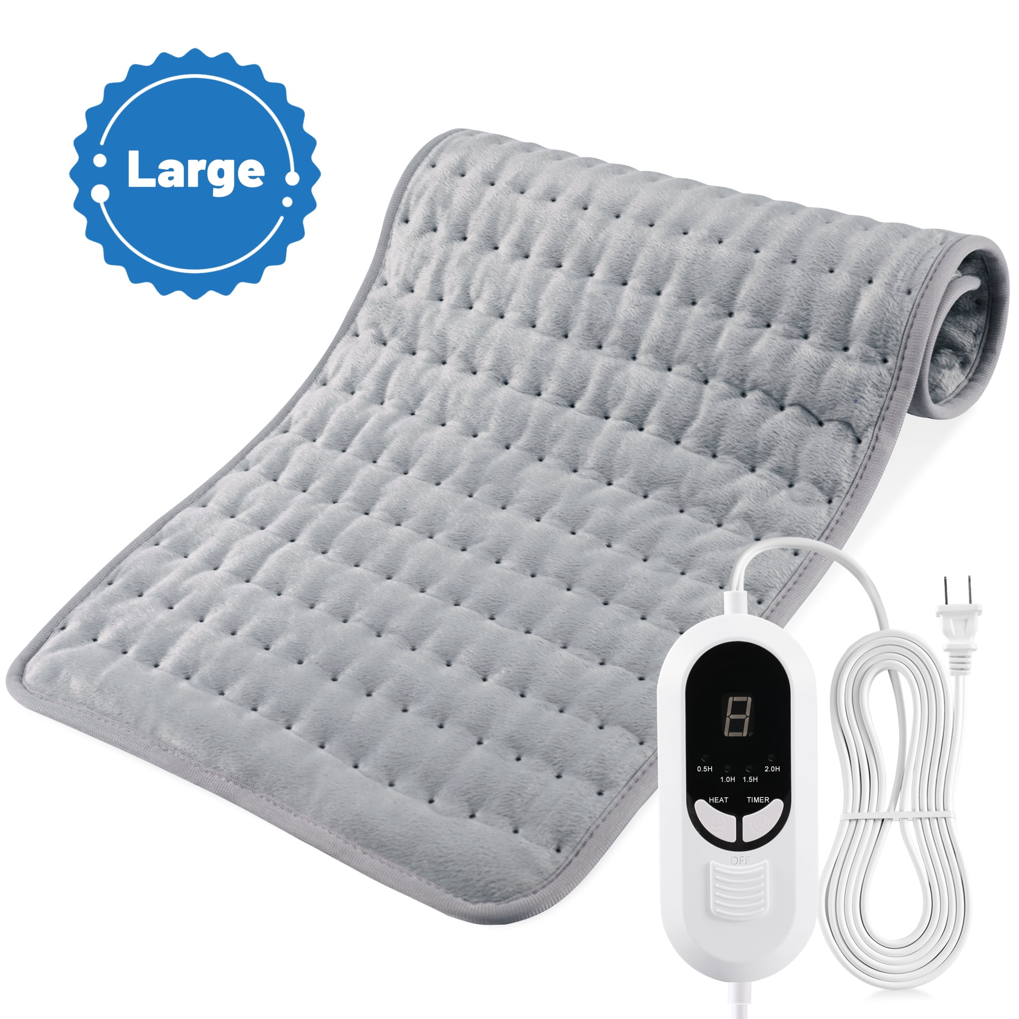 "TCVOR 12x24"" Flannel Heating Pad for Pain Relief, 6 Heat Levels, 4 ...