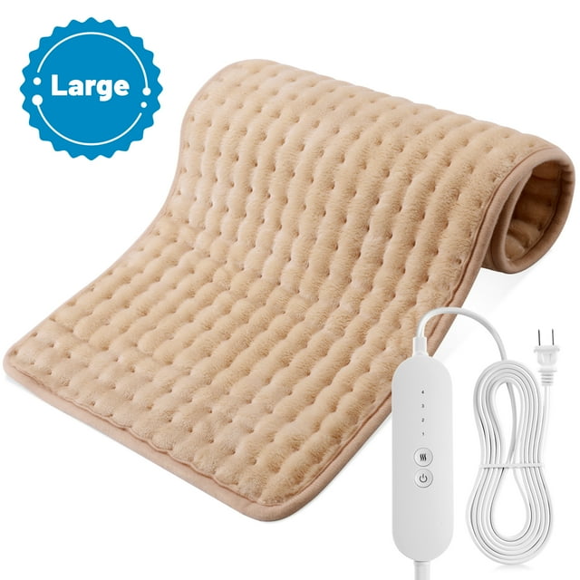 "TCVOR Electric Heating Pad, 12""x24"", 4 Heat Settings, Auto Shut Off ...