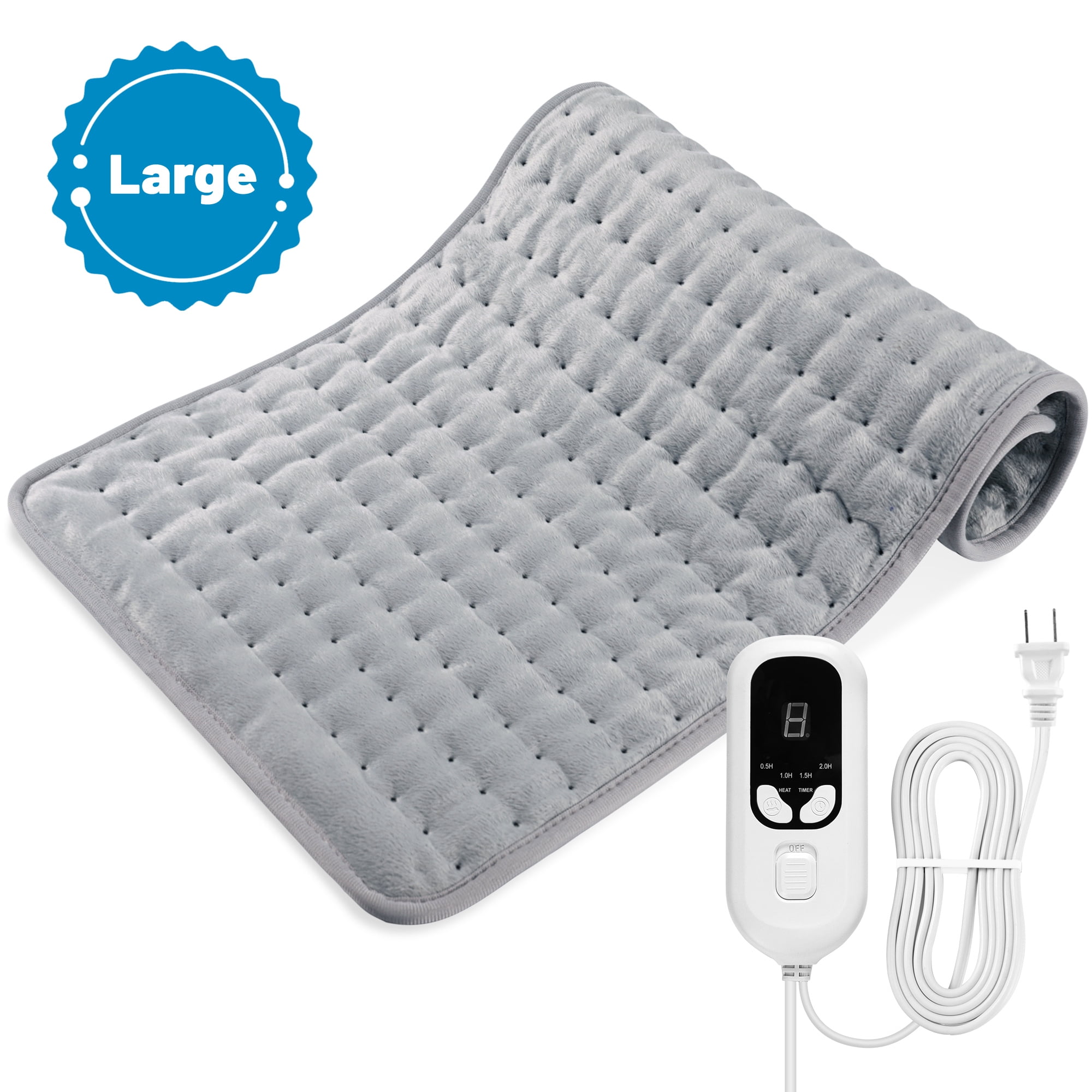 TCVOR Portable Large Heating Pad, 12" x 24", Soft Flannel, Auto Shut ...