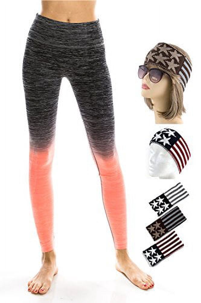 TD Collections Girl's Slim Two Tone Workout Full Length Yoga Pants (XS ...