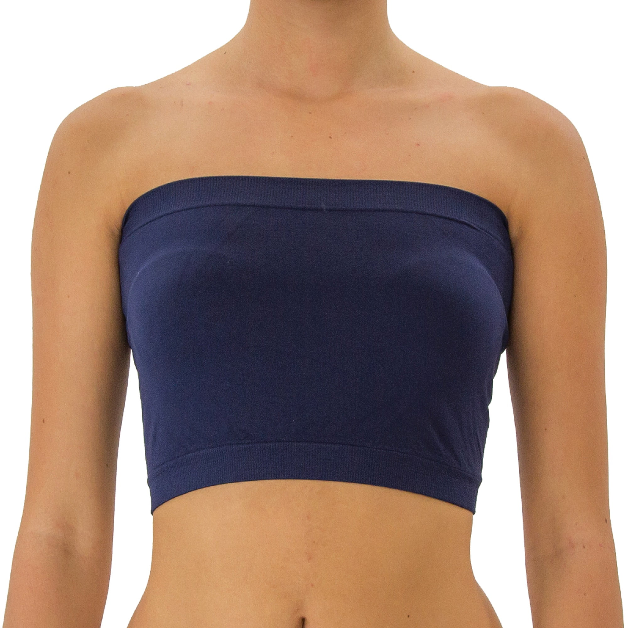 Td Collections Womens Basic Stretch Layer Seamless Tube Bra Bandeau